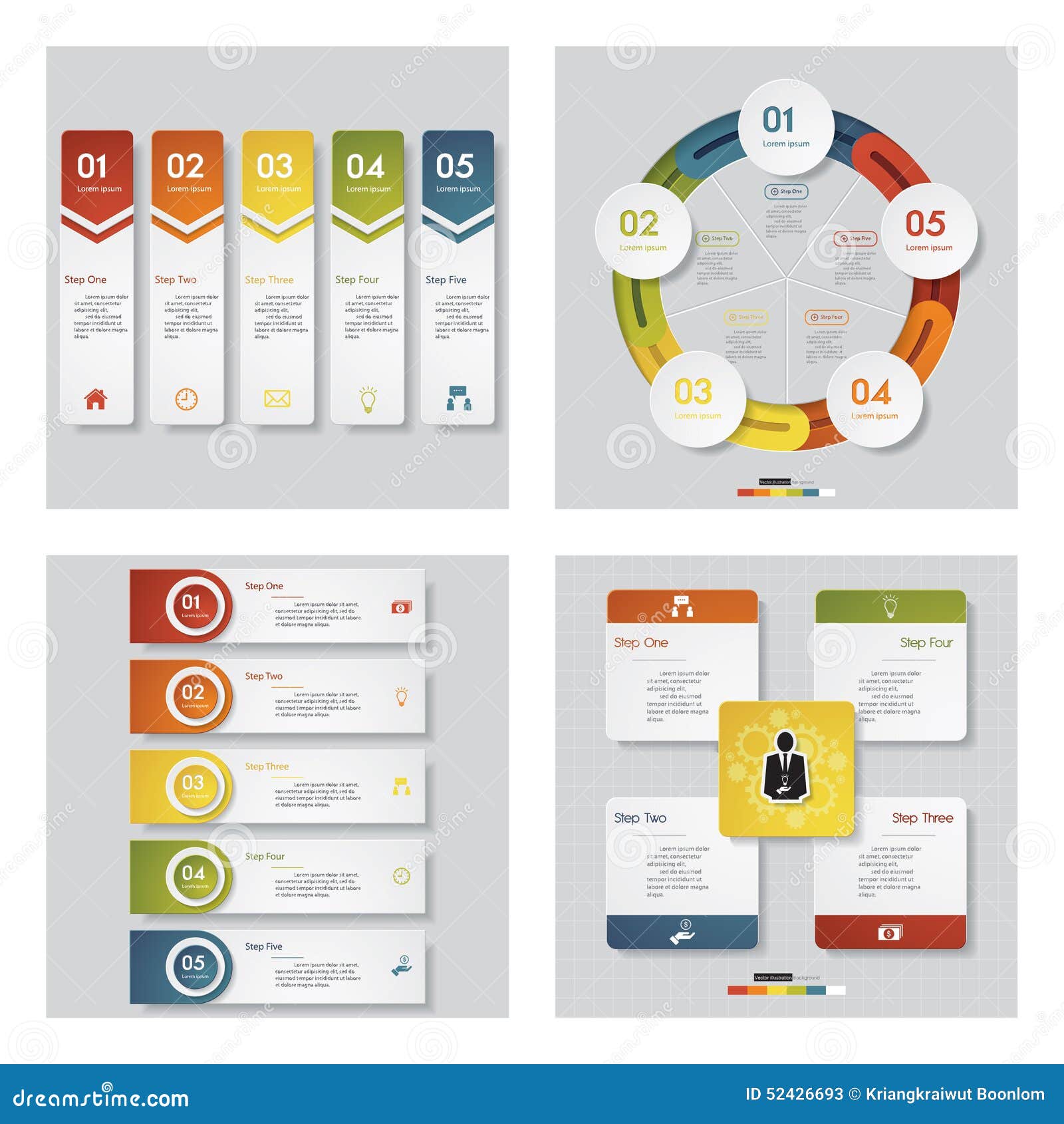 Collection of 4 Design Template/graphic Layout. Vector. Stock Vector ...