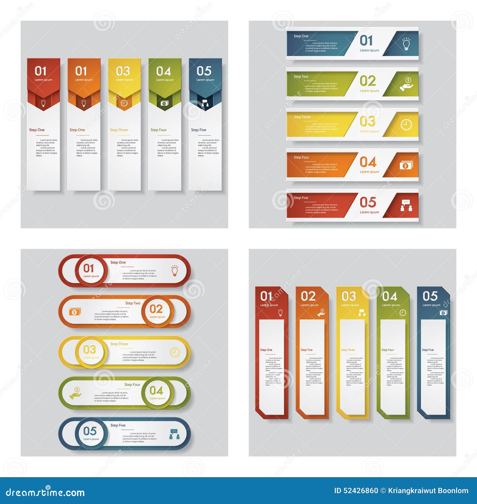 Collection of 4 Design Template/graphic Layout. Vector. Stock Vector ...