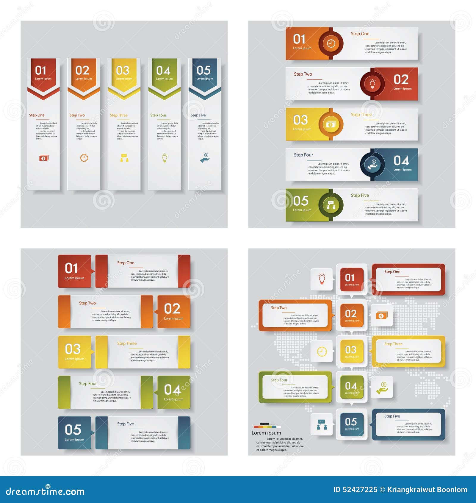 Collection of 4 Design Template/graphic Layout. Vector. Stock Vector ...