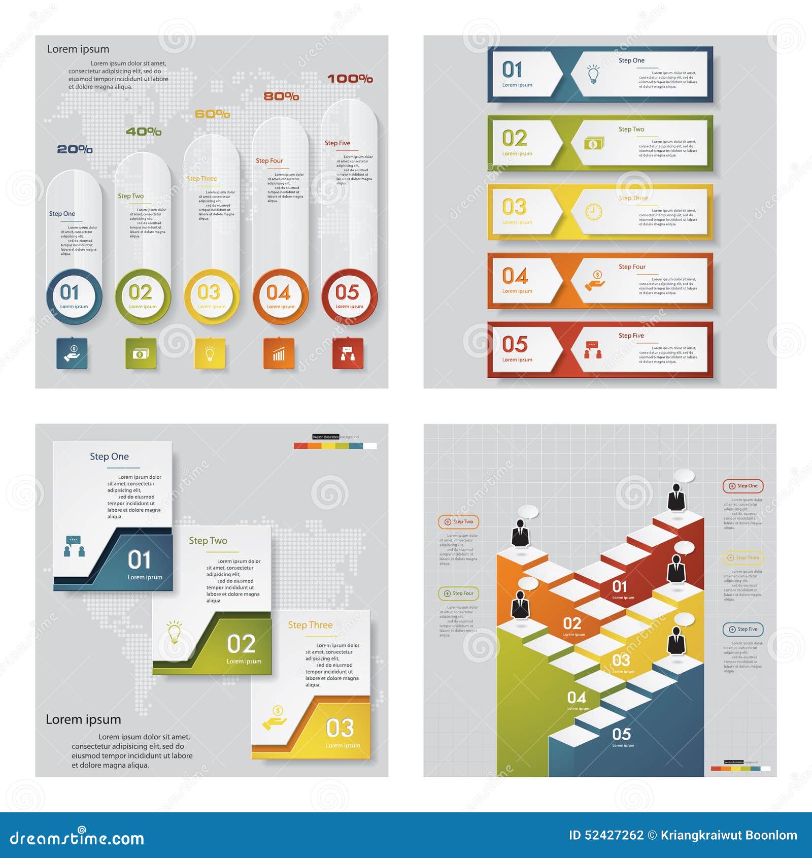 Collection of 4 Design Template/graphic Layout. Vector. Stock Vector ...