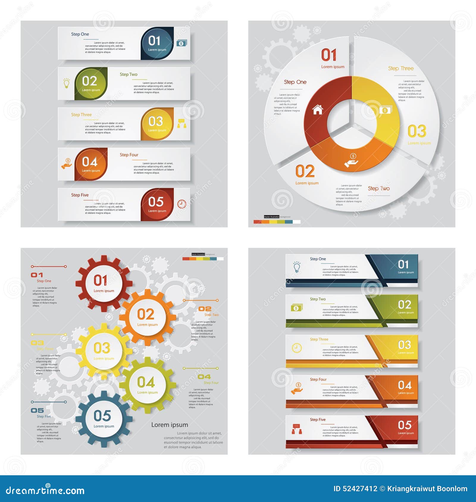 Collection of 4 Design Template Graphic Layout. Vector. Stock Vector ...