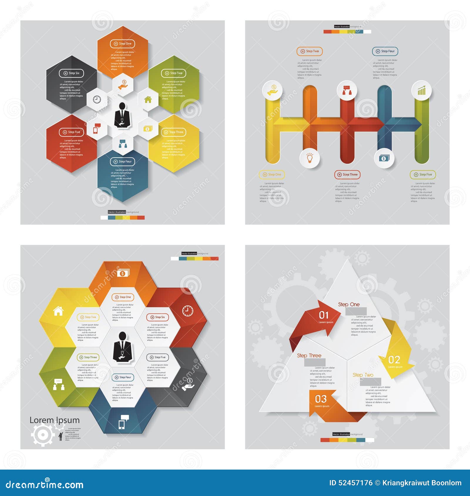 Collection of 4 Design Template Graphic Layout. Vector. Stock Vector ...