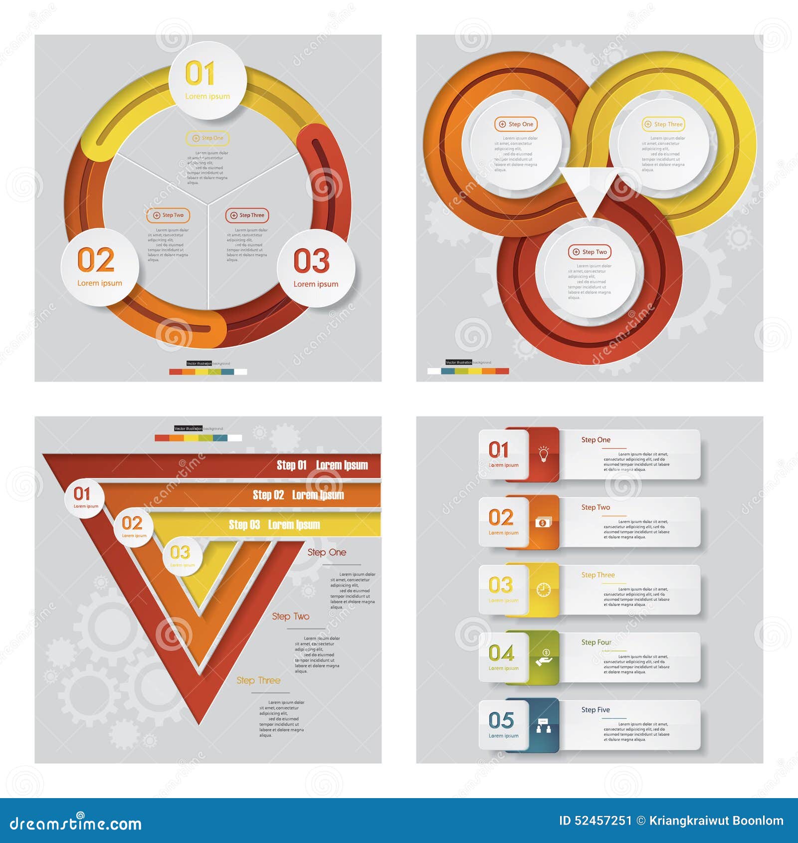 Collection of 4 Design Template/graphic Layout. Vector. Stock Vector ...