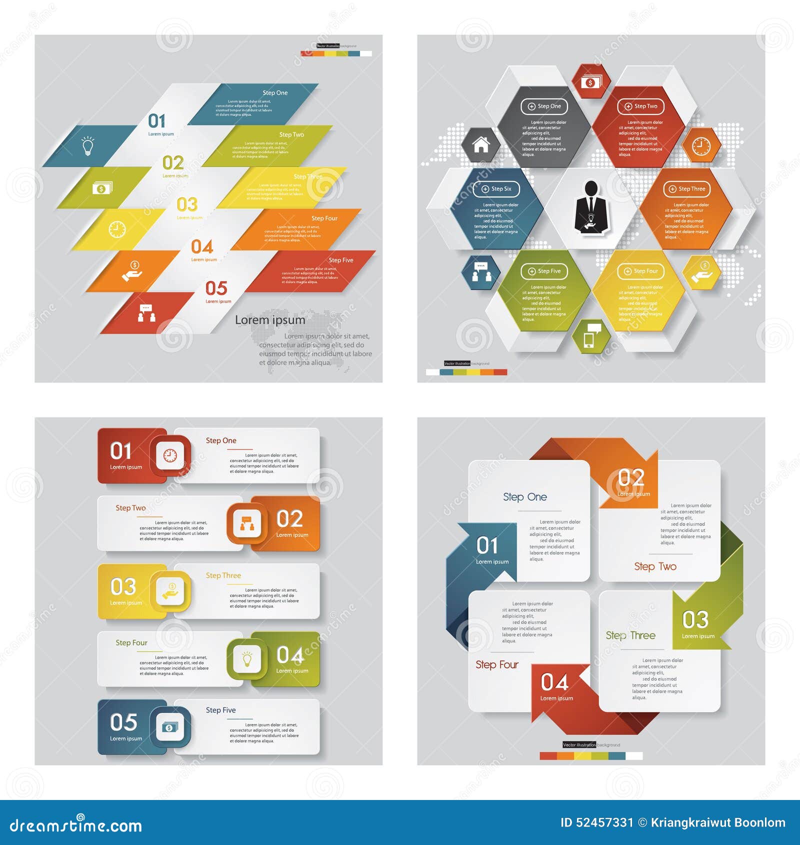 Collection of 4 Design Template/graphic Layout. Vector. Stock Vector ...