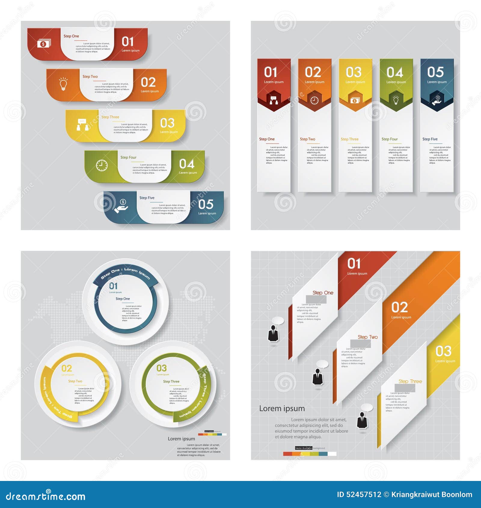 Collection of 4 Design Template/graphic Layout. Vector. Stock Vector ...