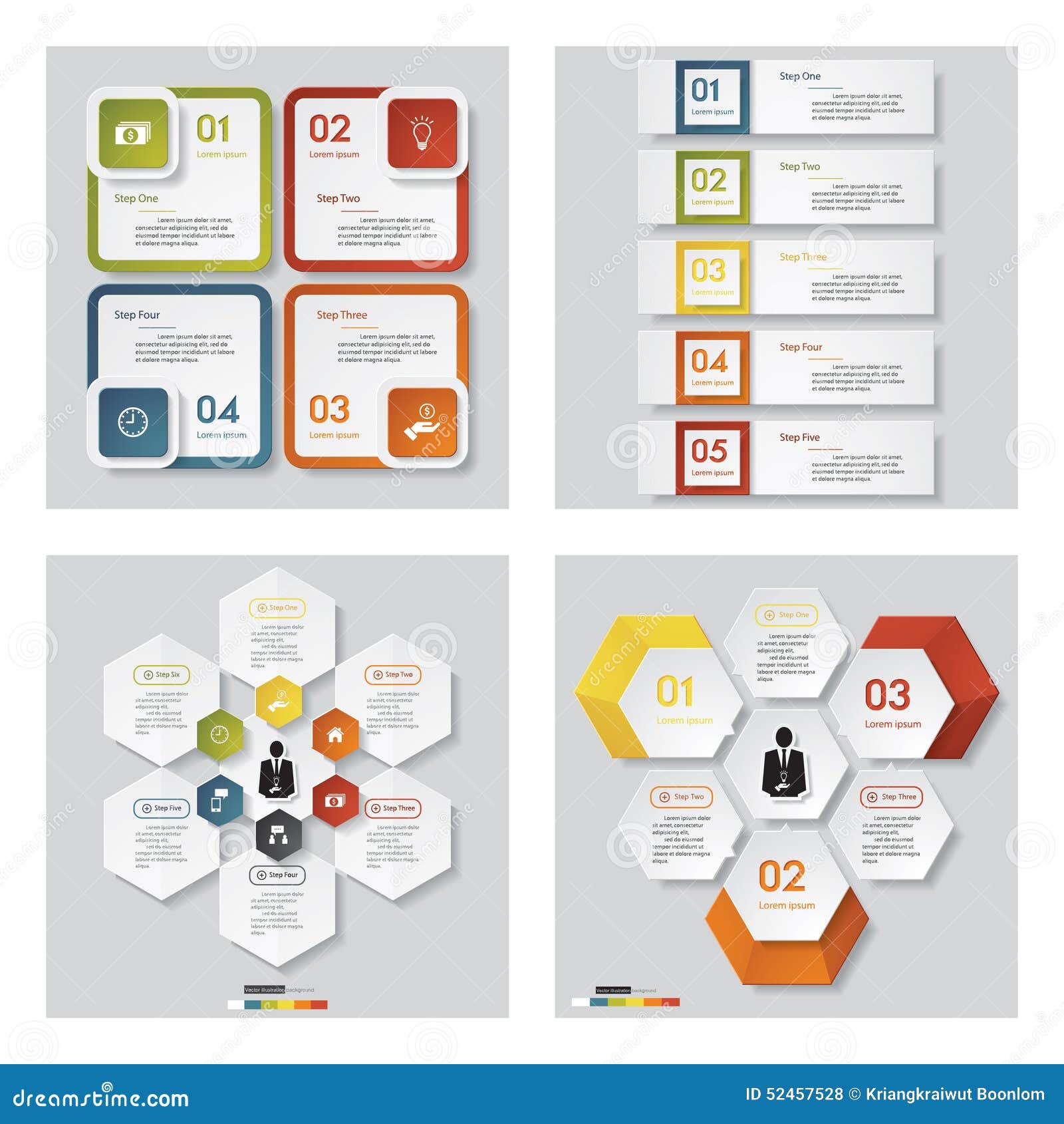 Collection of 4 Design Template/graphic Layout. Vector. Stock Vector ...