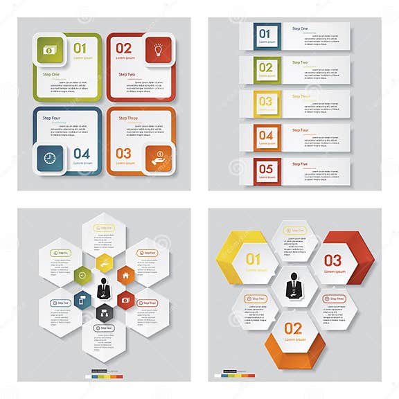 Collection of 4 Design Template/graphic Layout. Vector. Stock Vector ...