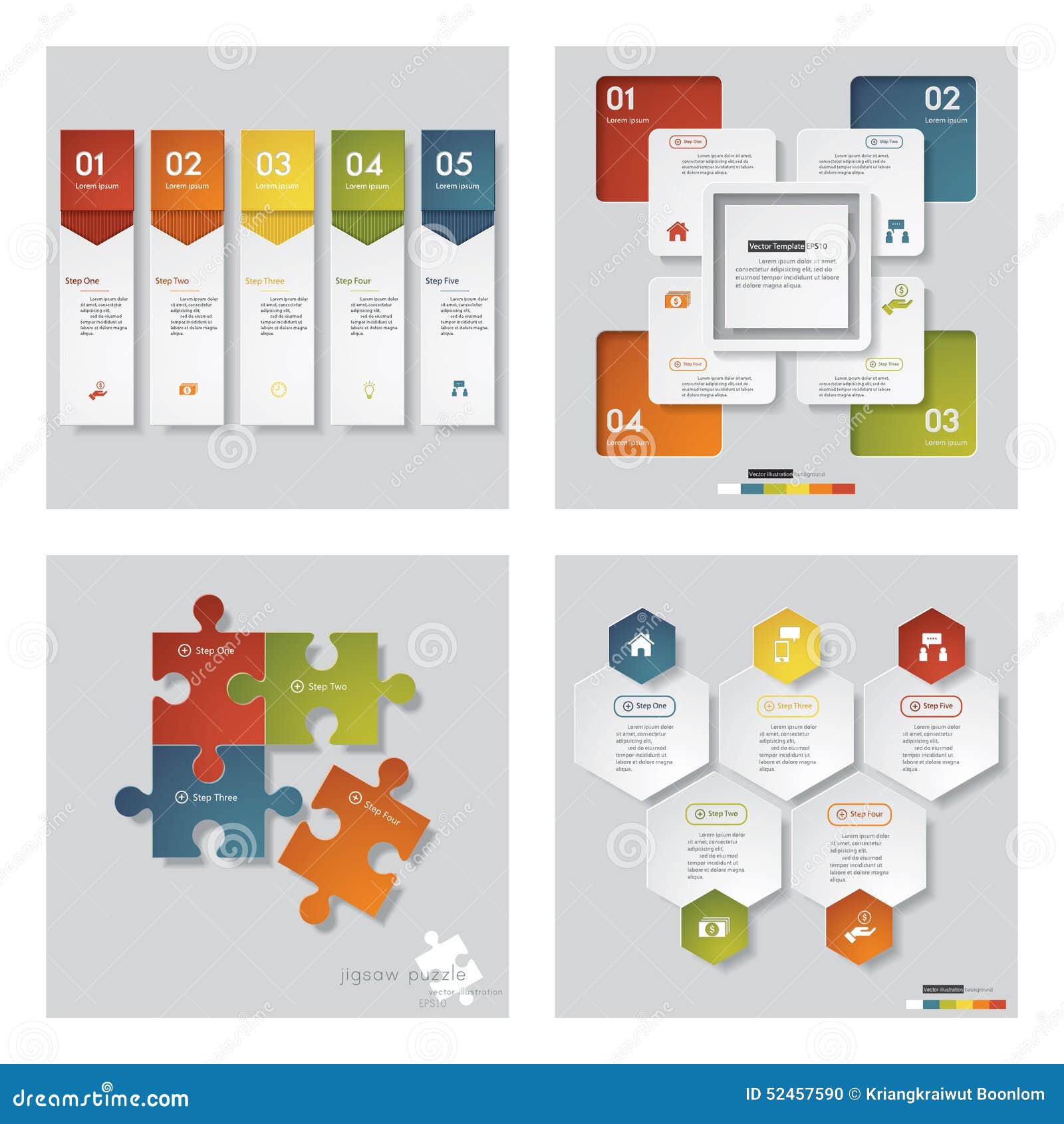 Collection of 4 Design Template/graphic Layout. Vector. Stock Vector ...