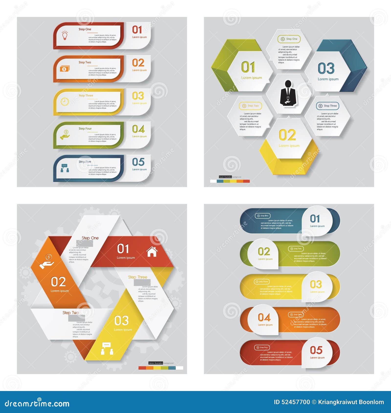 Collection of 4 Design Template Graphic Layout. Vector. Stock Vector ...