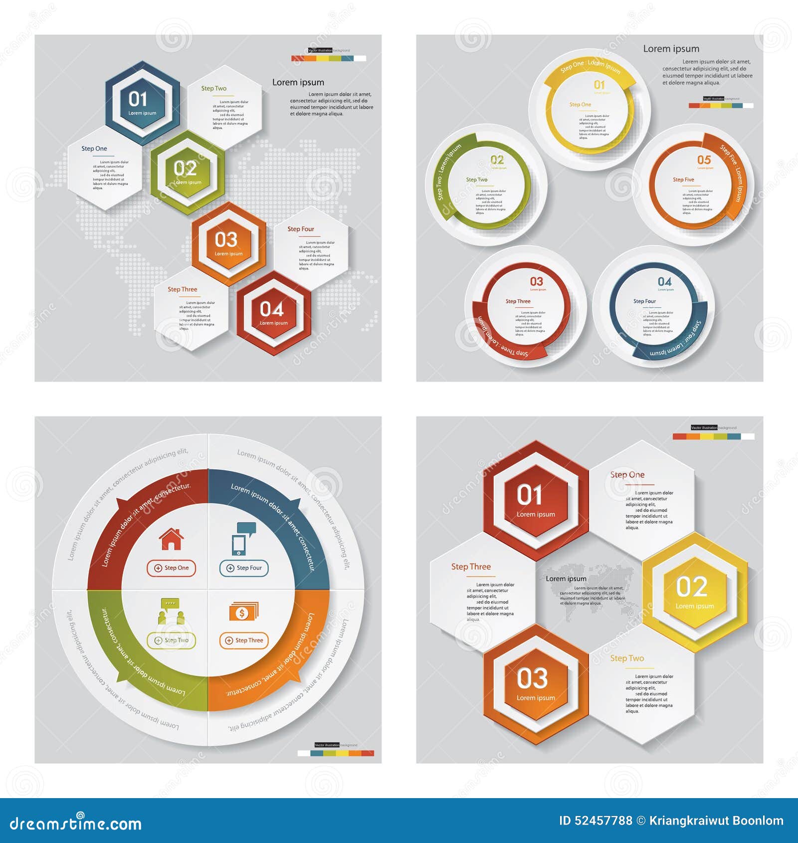 Collection of 4 Design Template/graphic Layout. Vector. Stock Vector ...