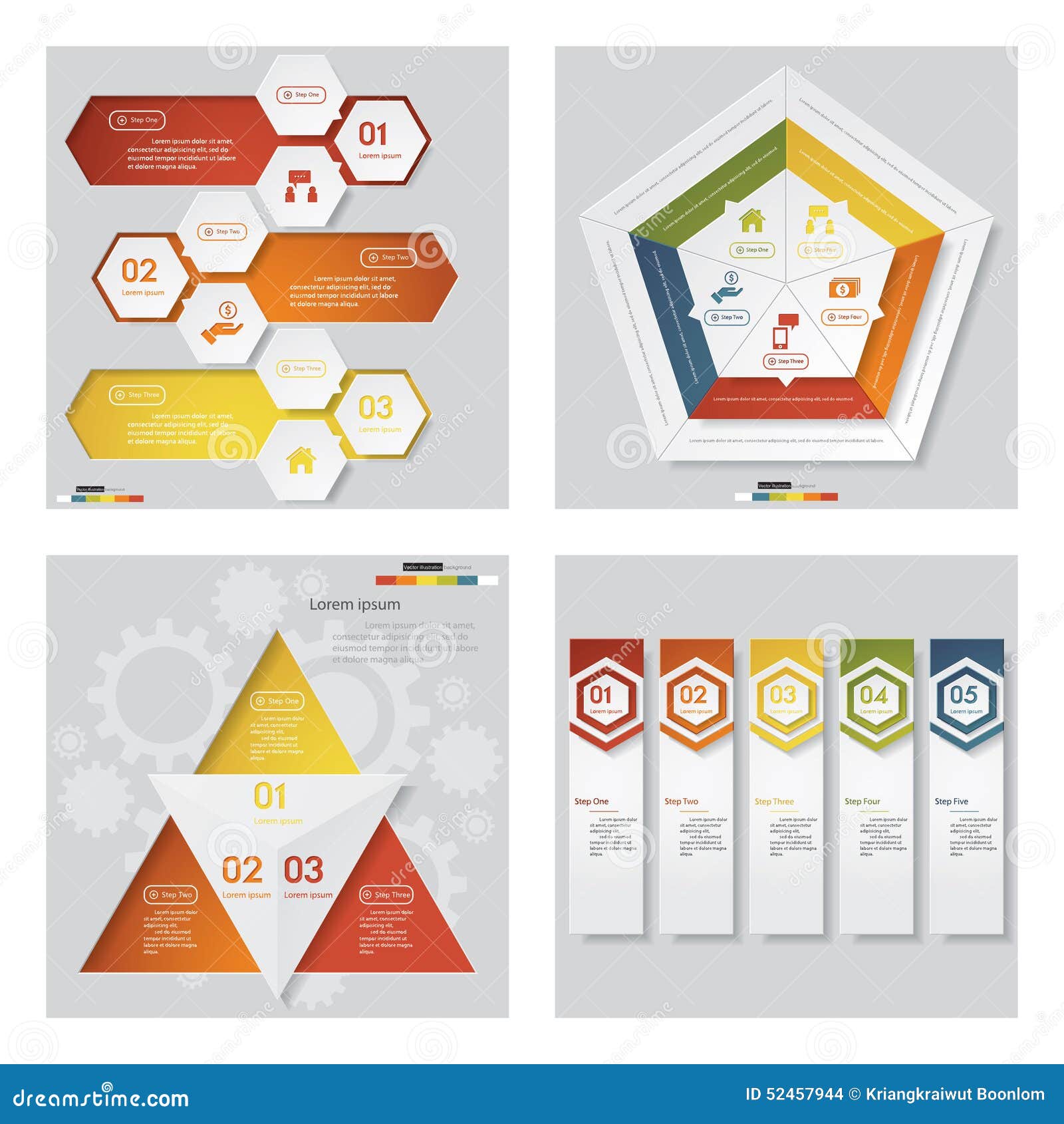 Collection of 4 Design Template/graphic Layout. Vector. Stock Vector ...