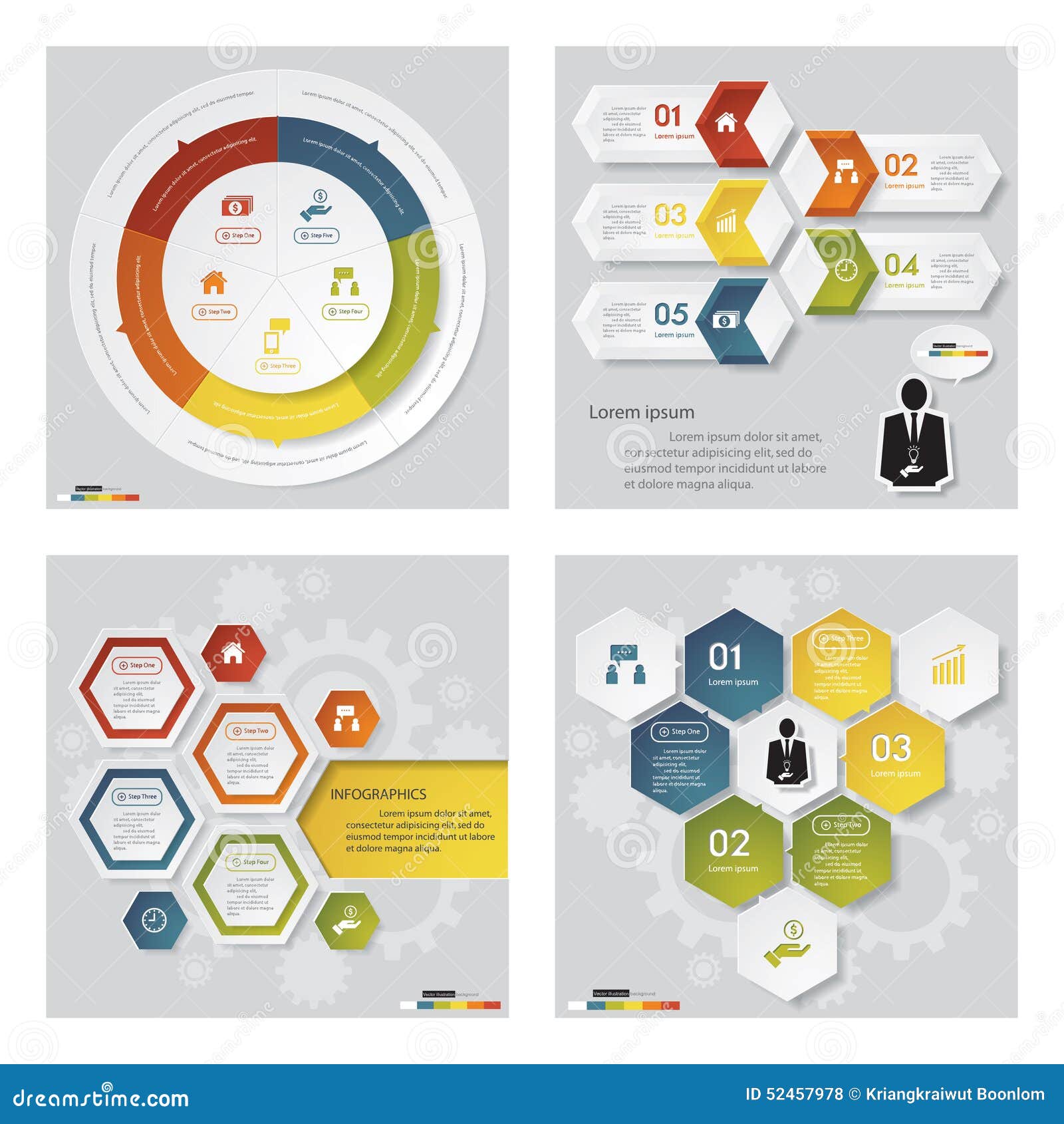 Collection of 4 Design Template/graphic Layout. Vector. Stock Vector ...