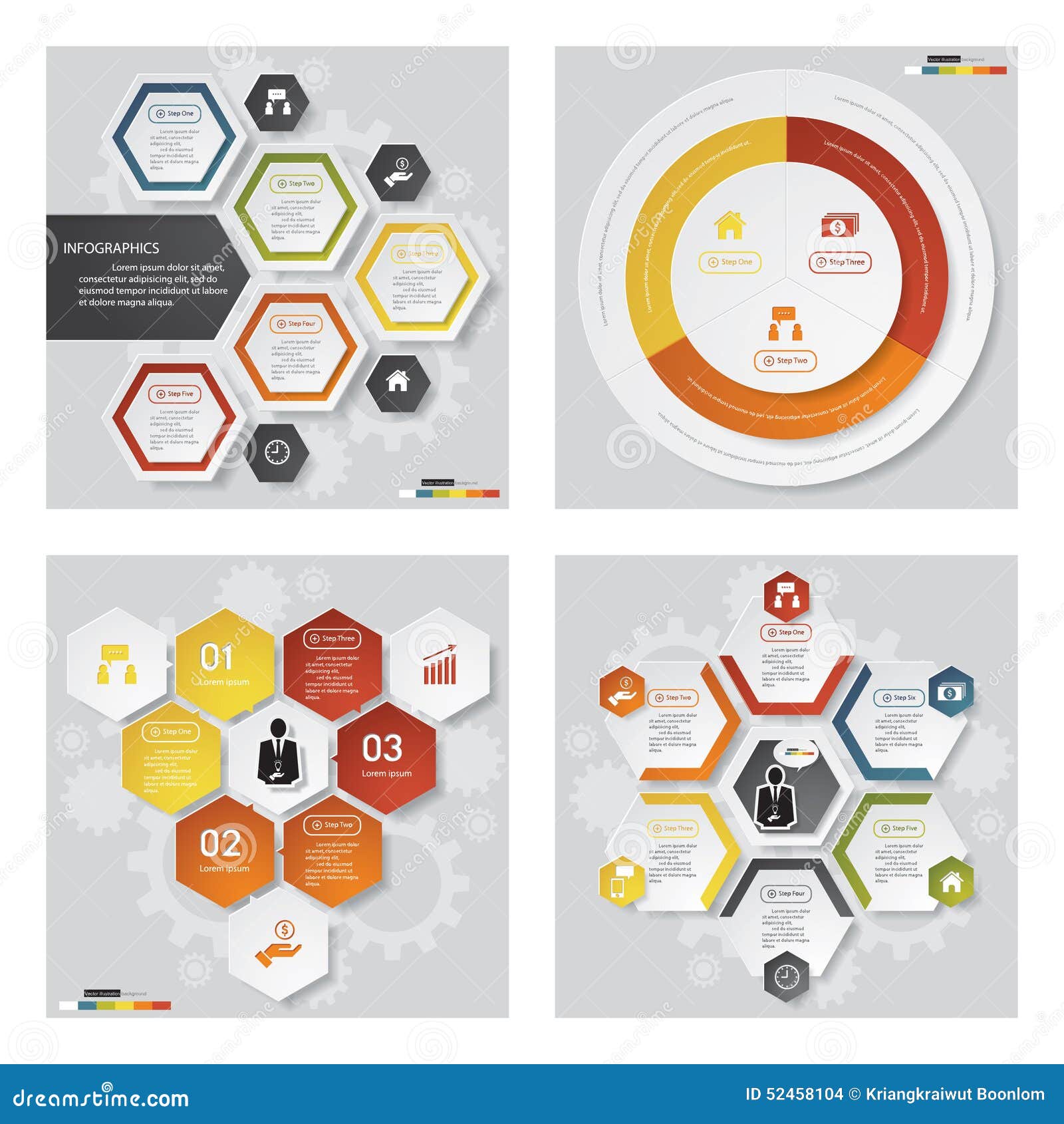 Collection of 4 Design Template/graphic Layout. Vector. Stock Vector ...