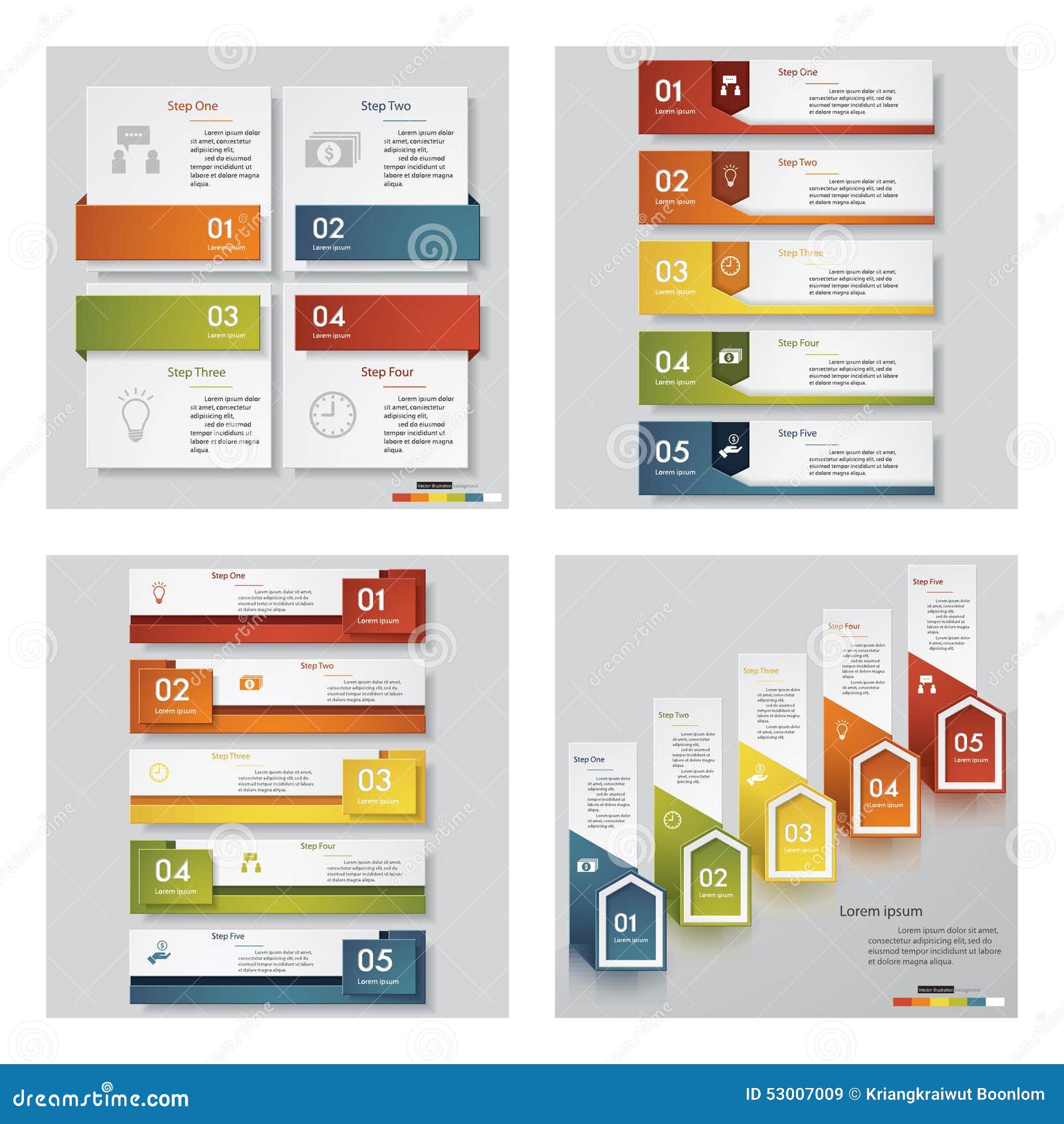 Collection of 4 Design Template/graphic Layout. Vector. Stock Vector ...
