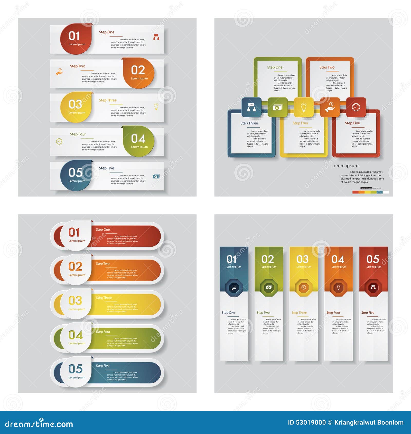 Collection of 4 Design Template/graphic Layout. Vector. Stock Vector ...