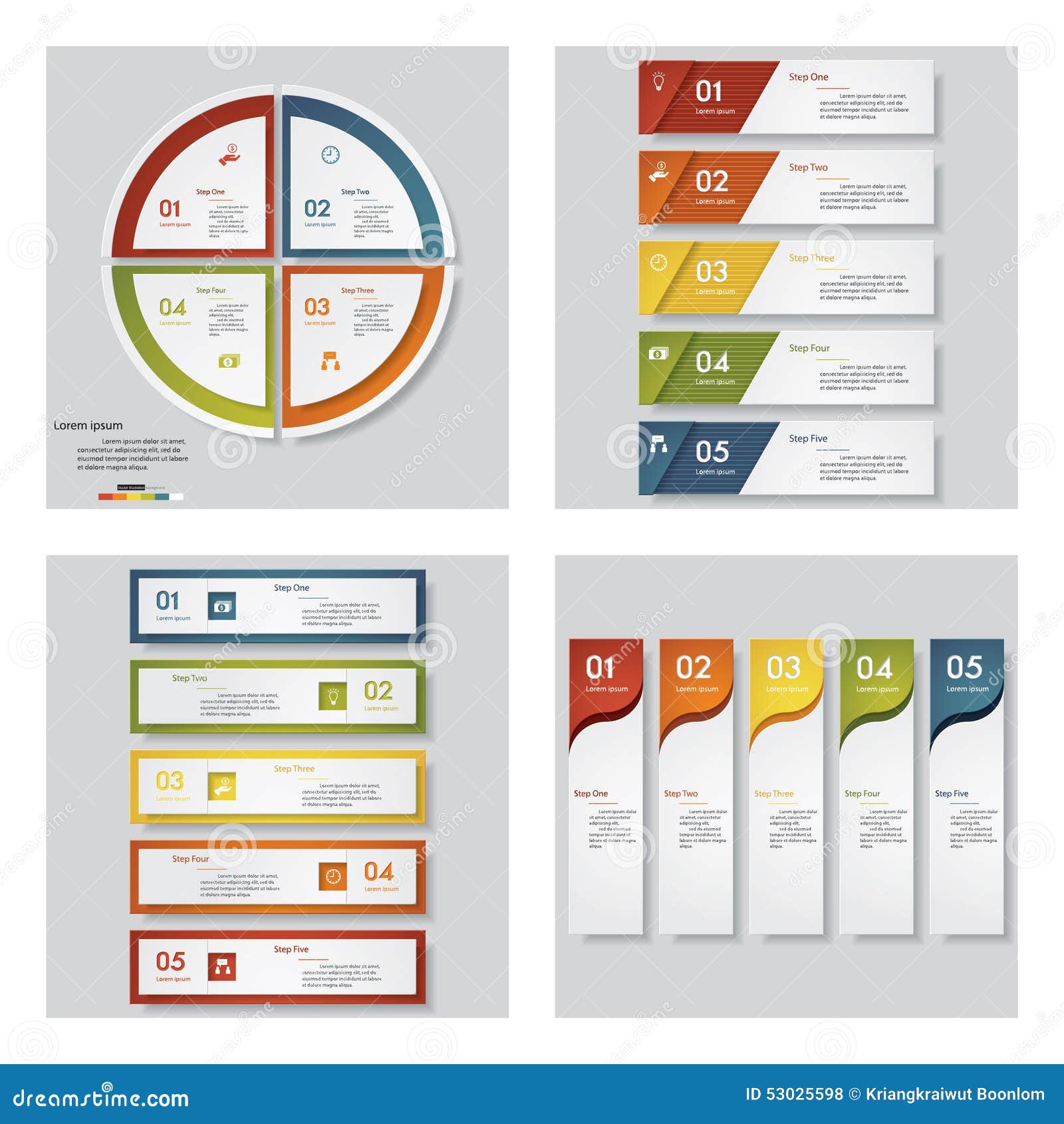 Collection of 4 Design Template/graphic Layout. Vector. Stock Vector ...