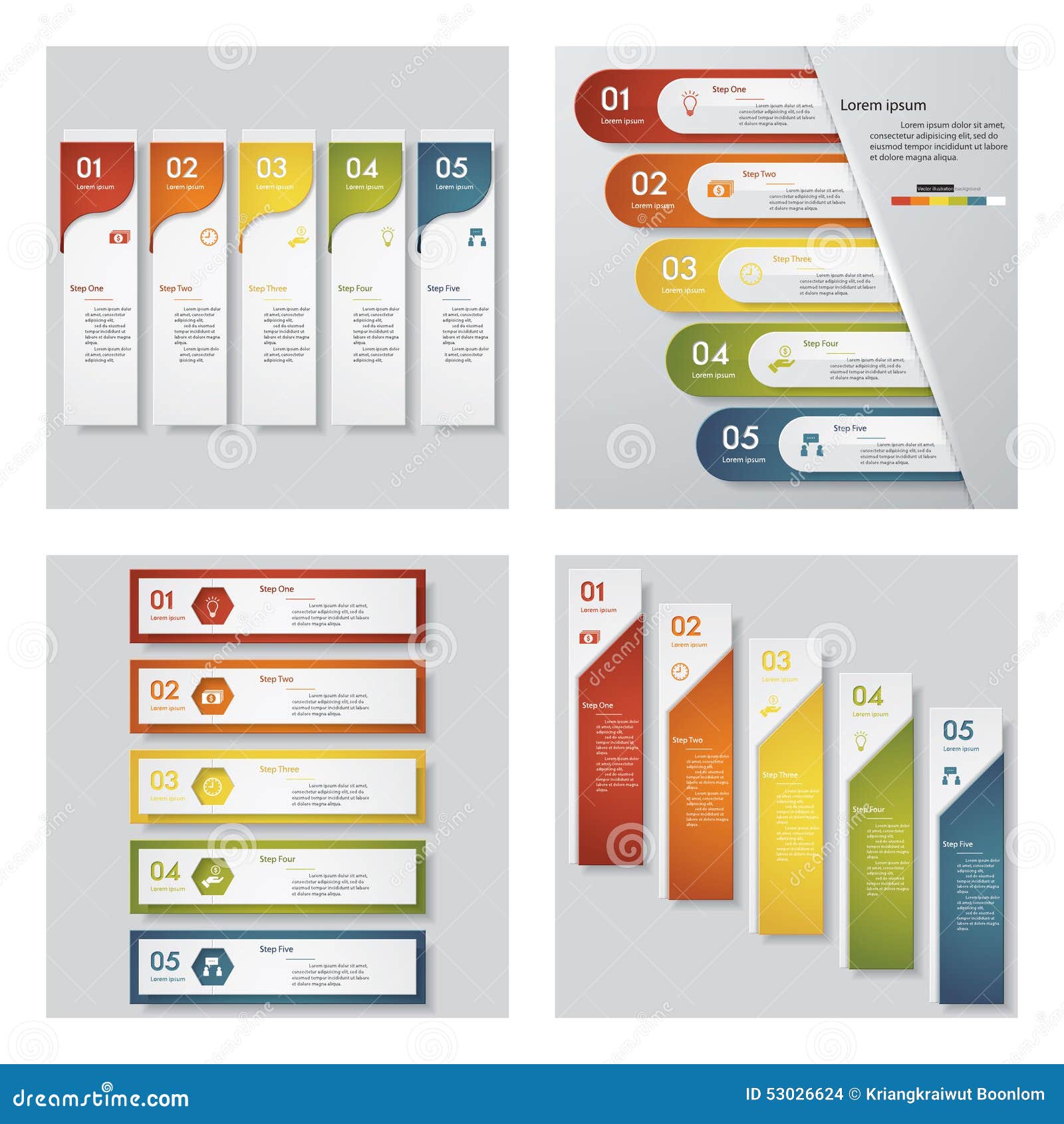 Collection of 4 Design Template/graphic Layout. Vector. Stock Vector ...