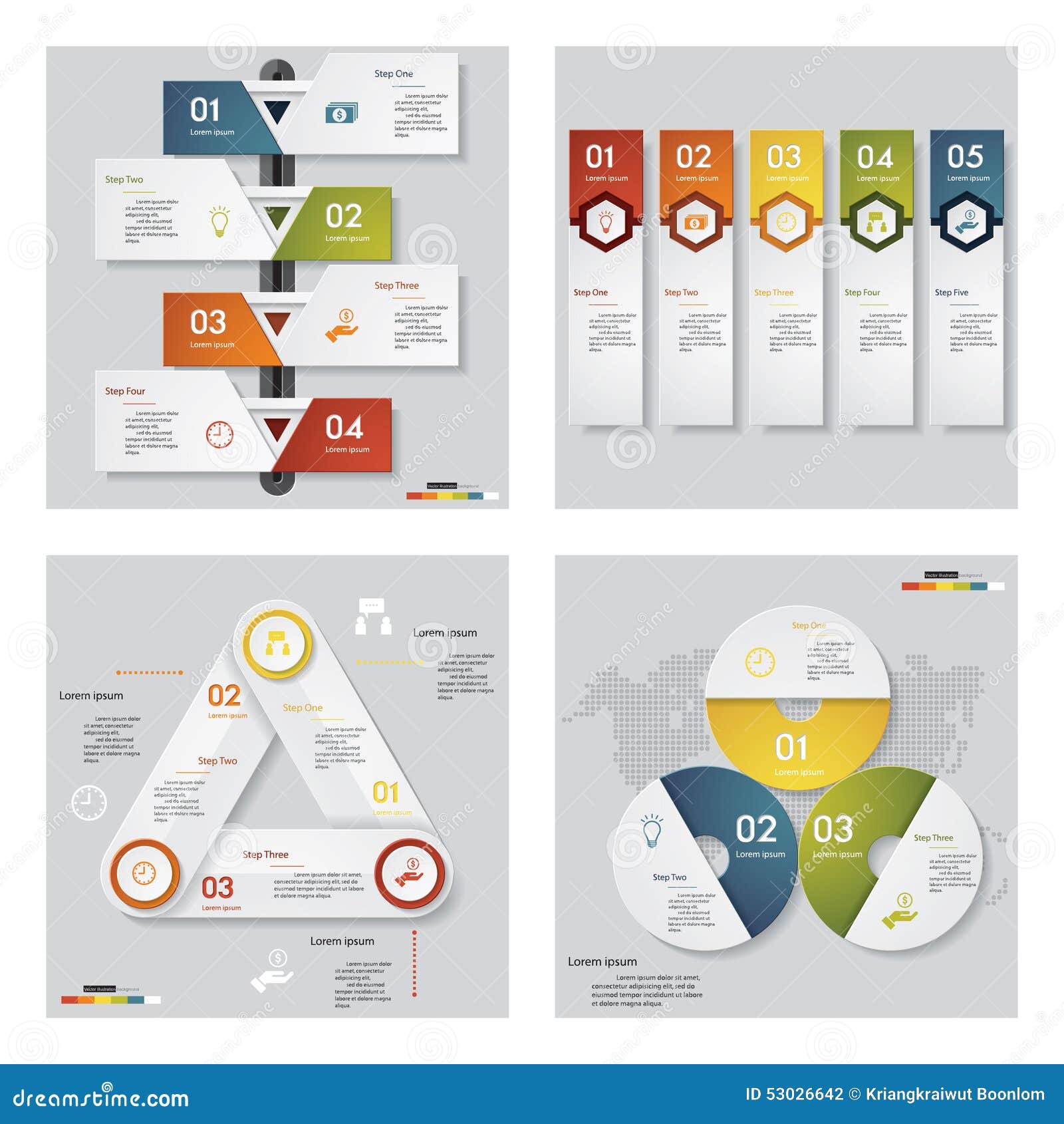 Collection of 4 Design Template/graphic Layout. Vector. Stock Vector ...