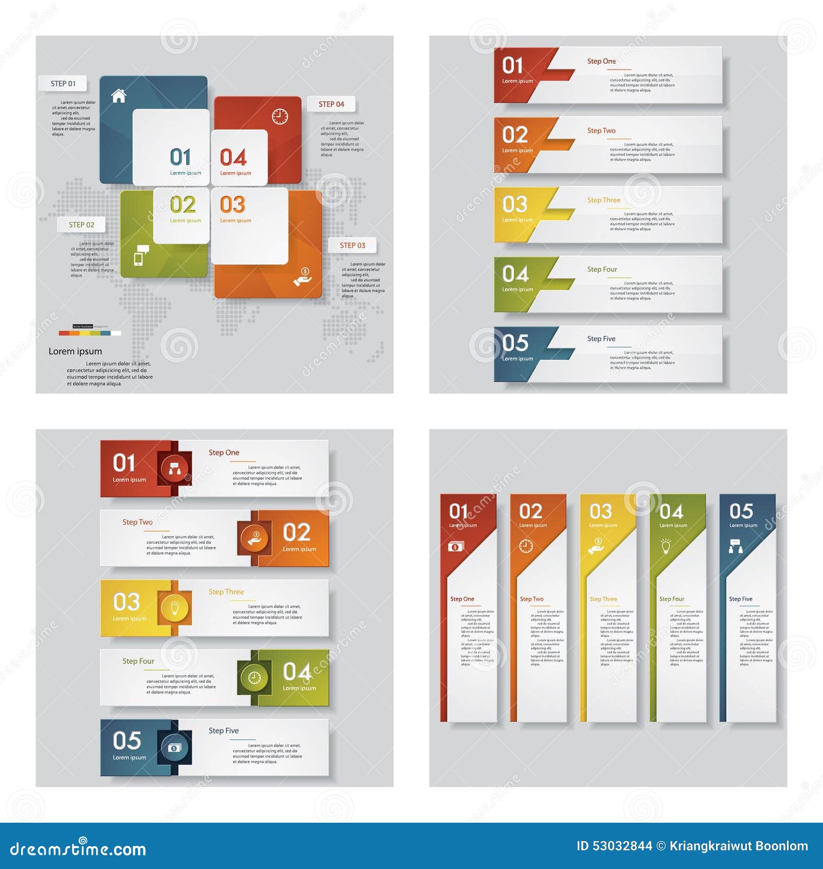 Collection of 4 Design Template/graphic Layout. Vector. Stock ...