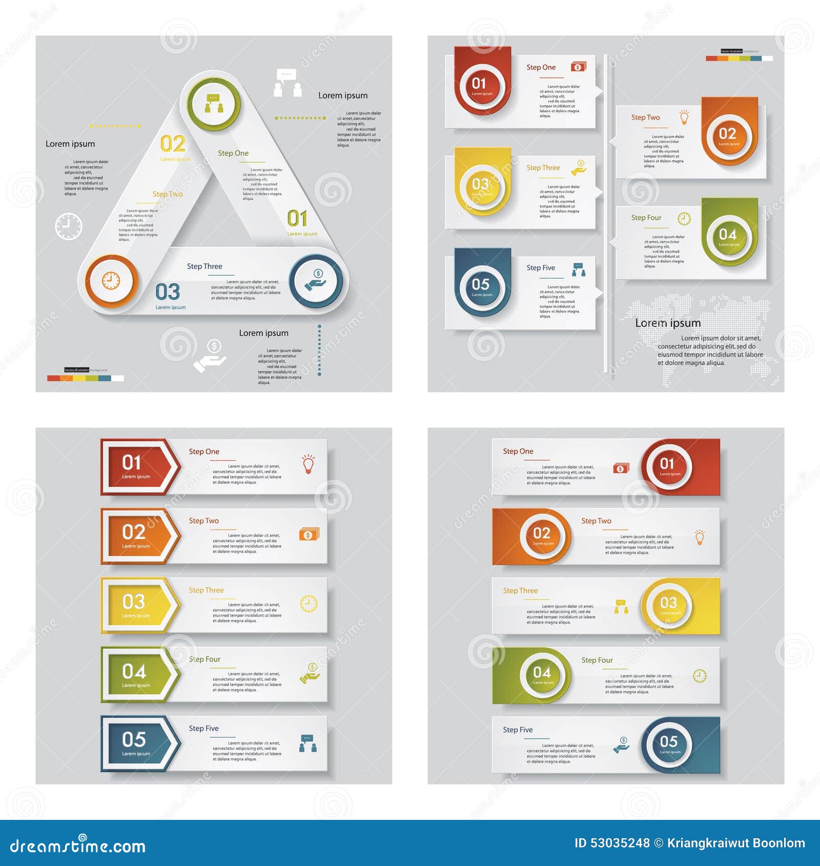 Collection of 4 Design Template/graphic Layout. Vector. Stock Vector ...