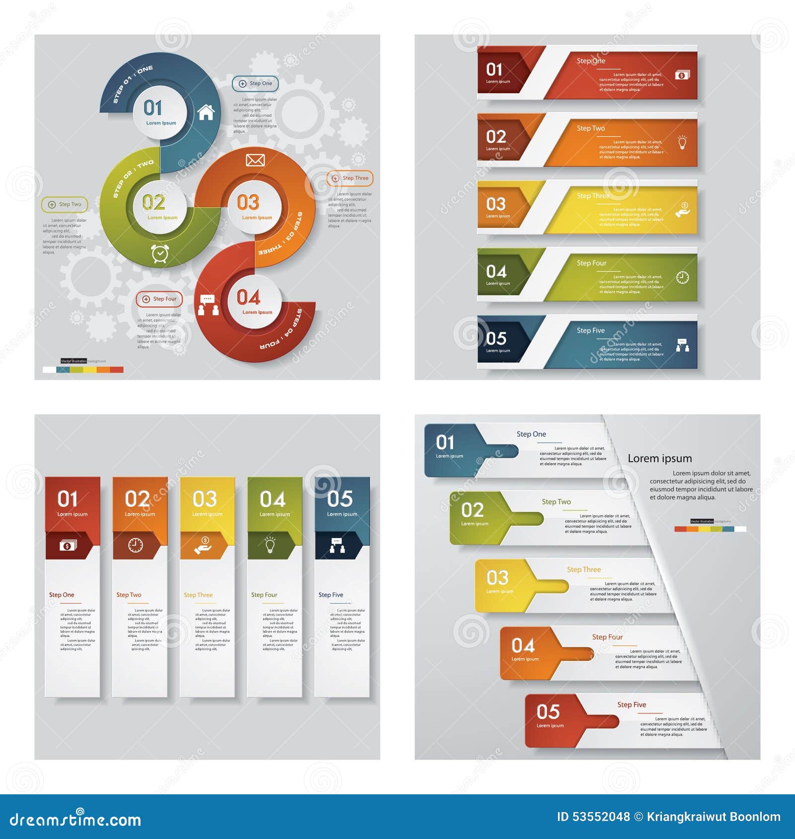 Collection of 4 Design Template/graphic Layout. Vector. Stock Vector ...