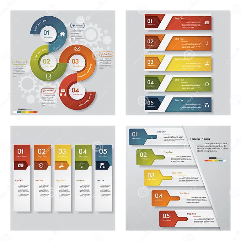 Collection of 4 Design Template/graphic Layout. Vector. Stock Vector ...