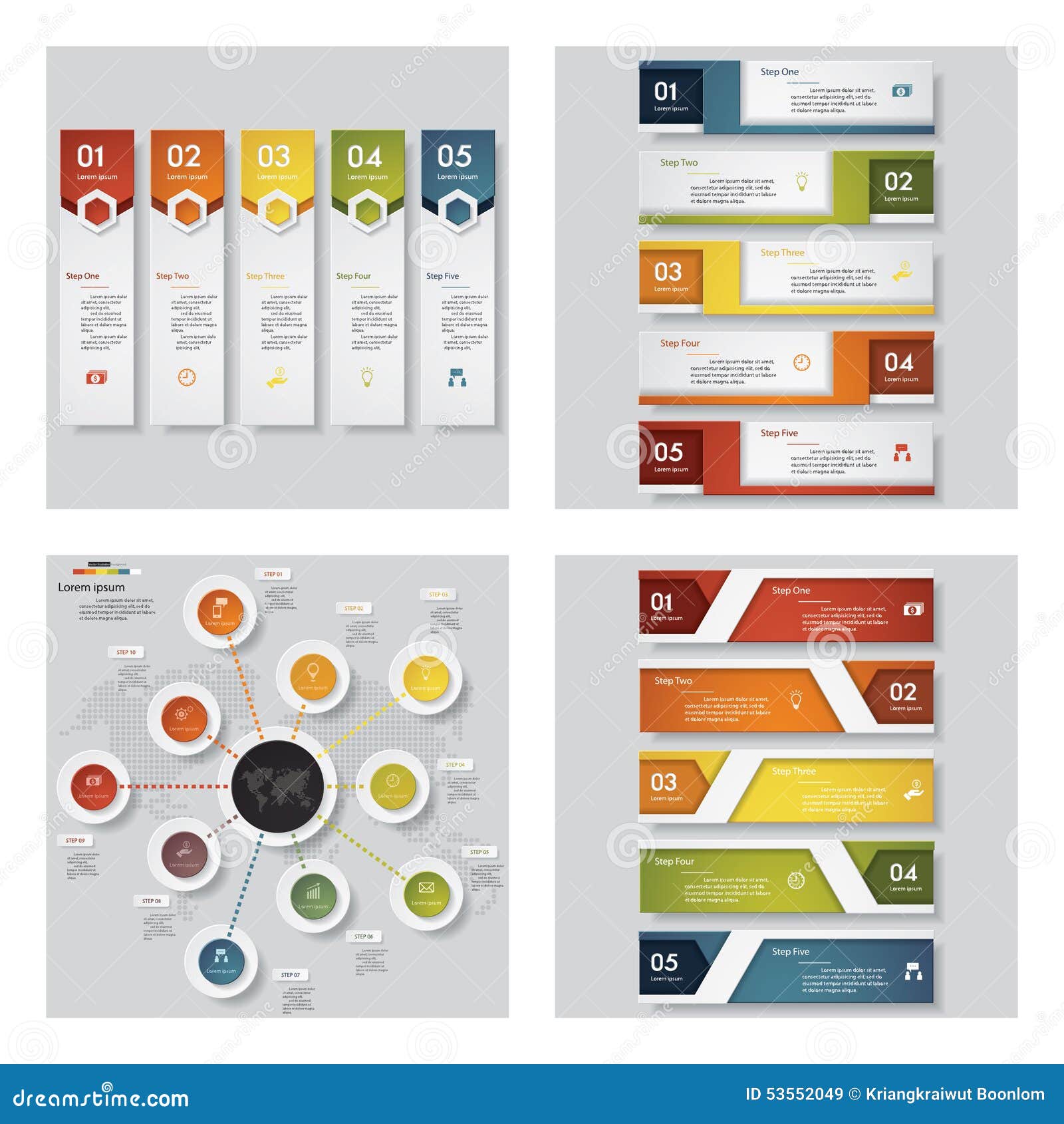 Collection of 4 Design Template/graphic Layout. Vector. Stock Vector ...