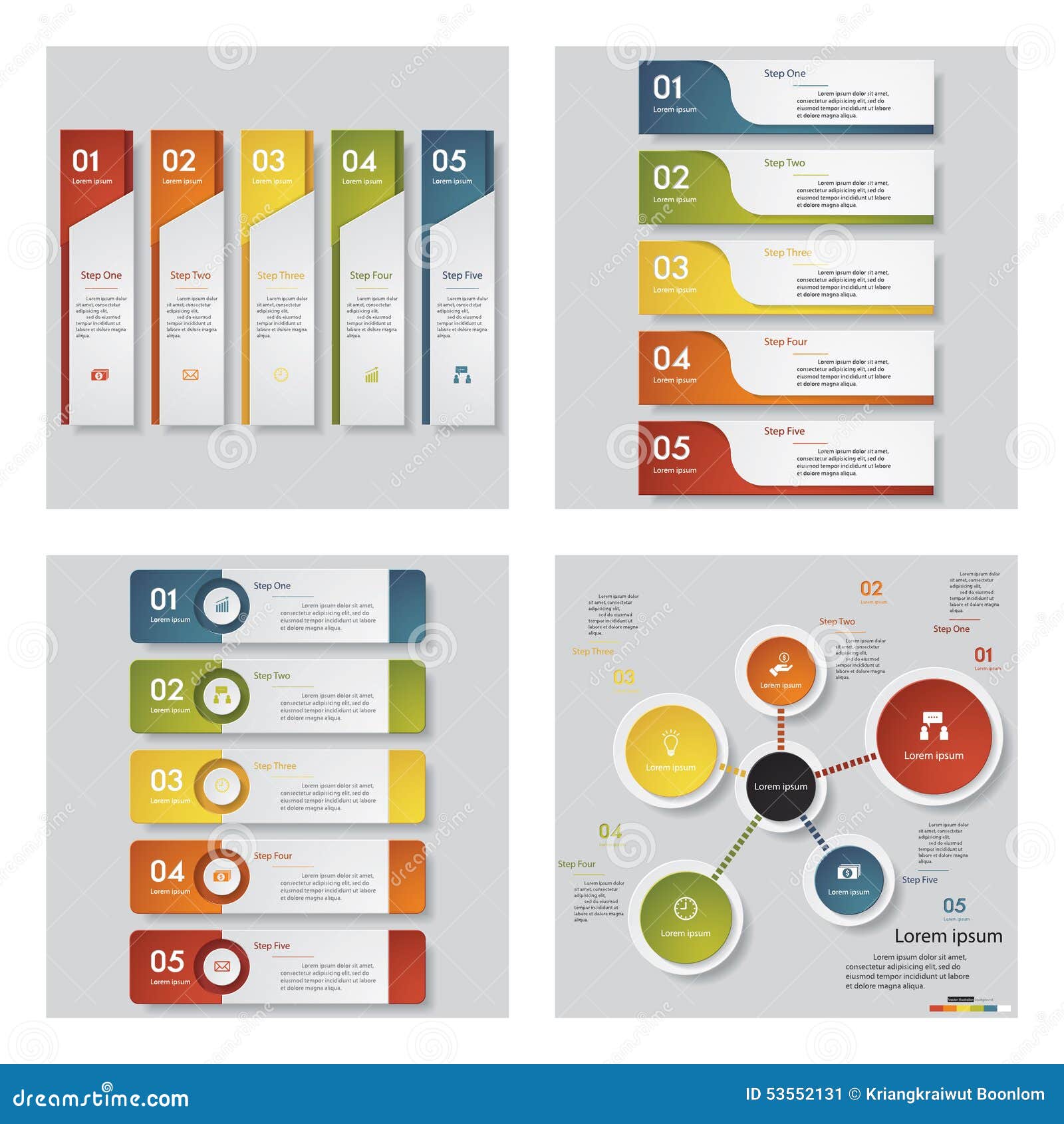 Collection of 4 Design Template/graphic Layout. Vector. Stock Vector ...