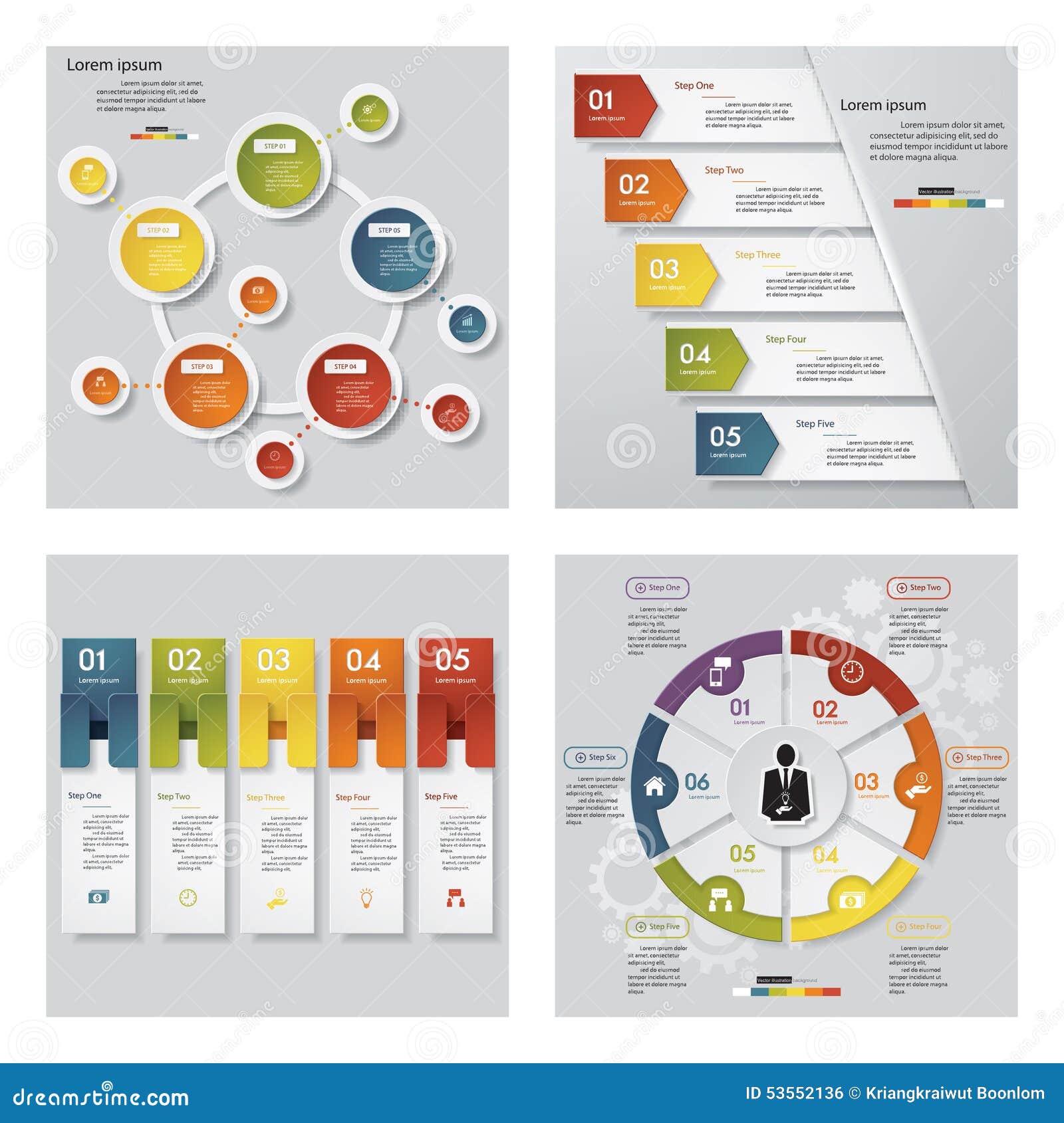 Collection of 4 Design Template/graphic Layout. Vector. Stock Vector ...