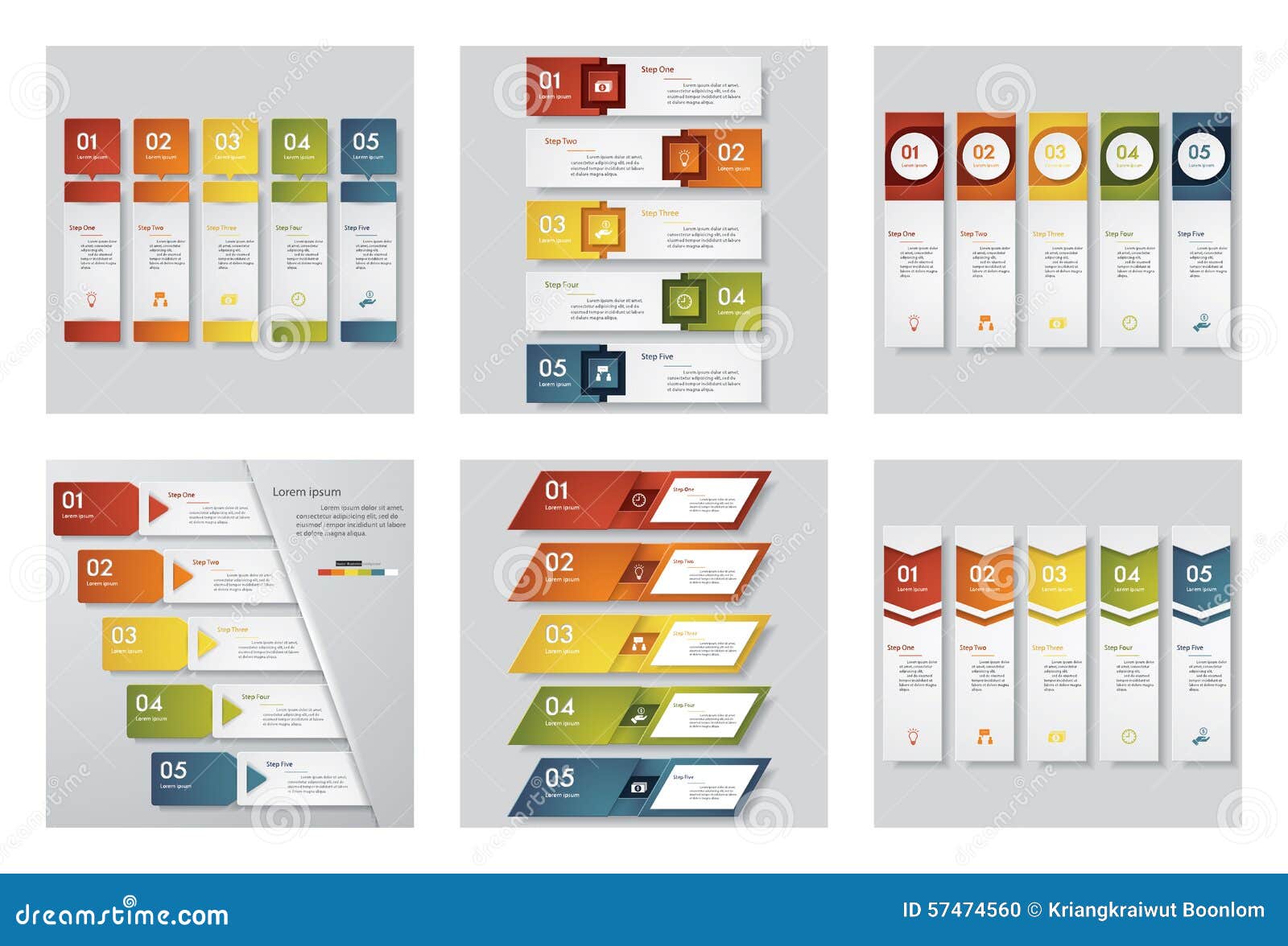 Collection of 6 Design Template/graphic or Website Layout. Vector ...