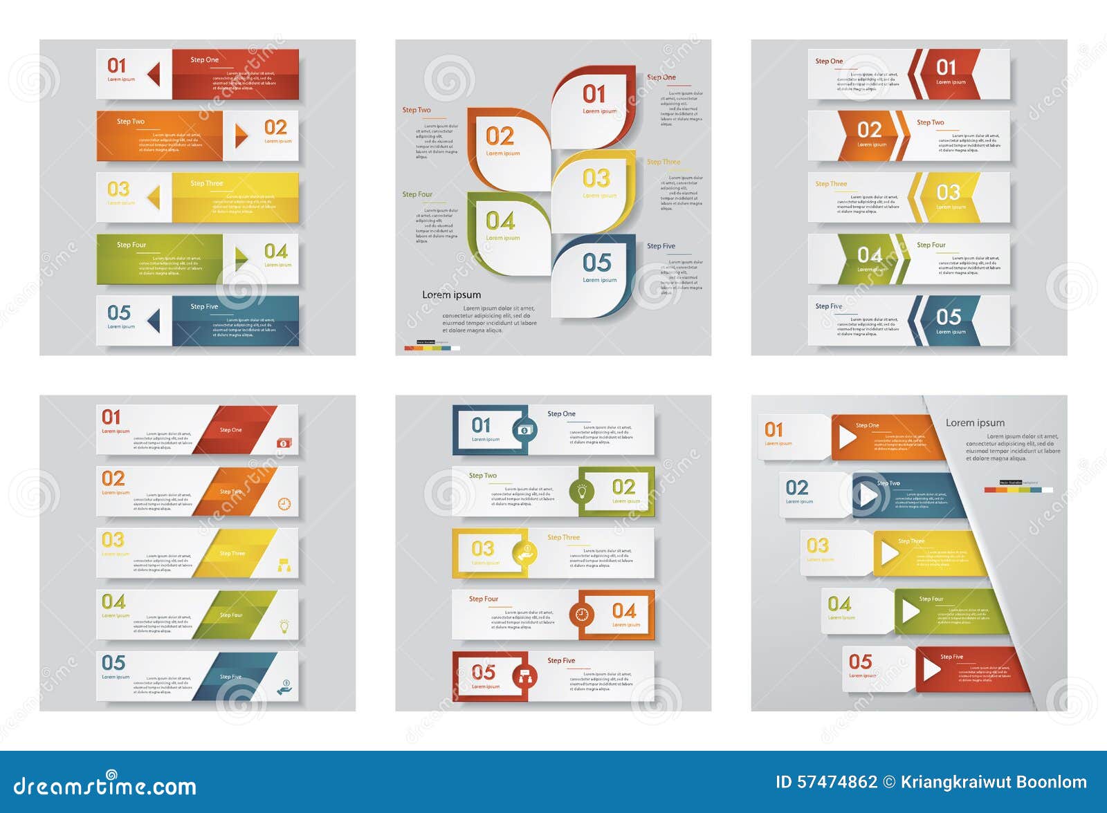 Collection of 6 Design Template/graphic or Website Layout. Vector ...