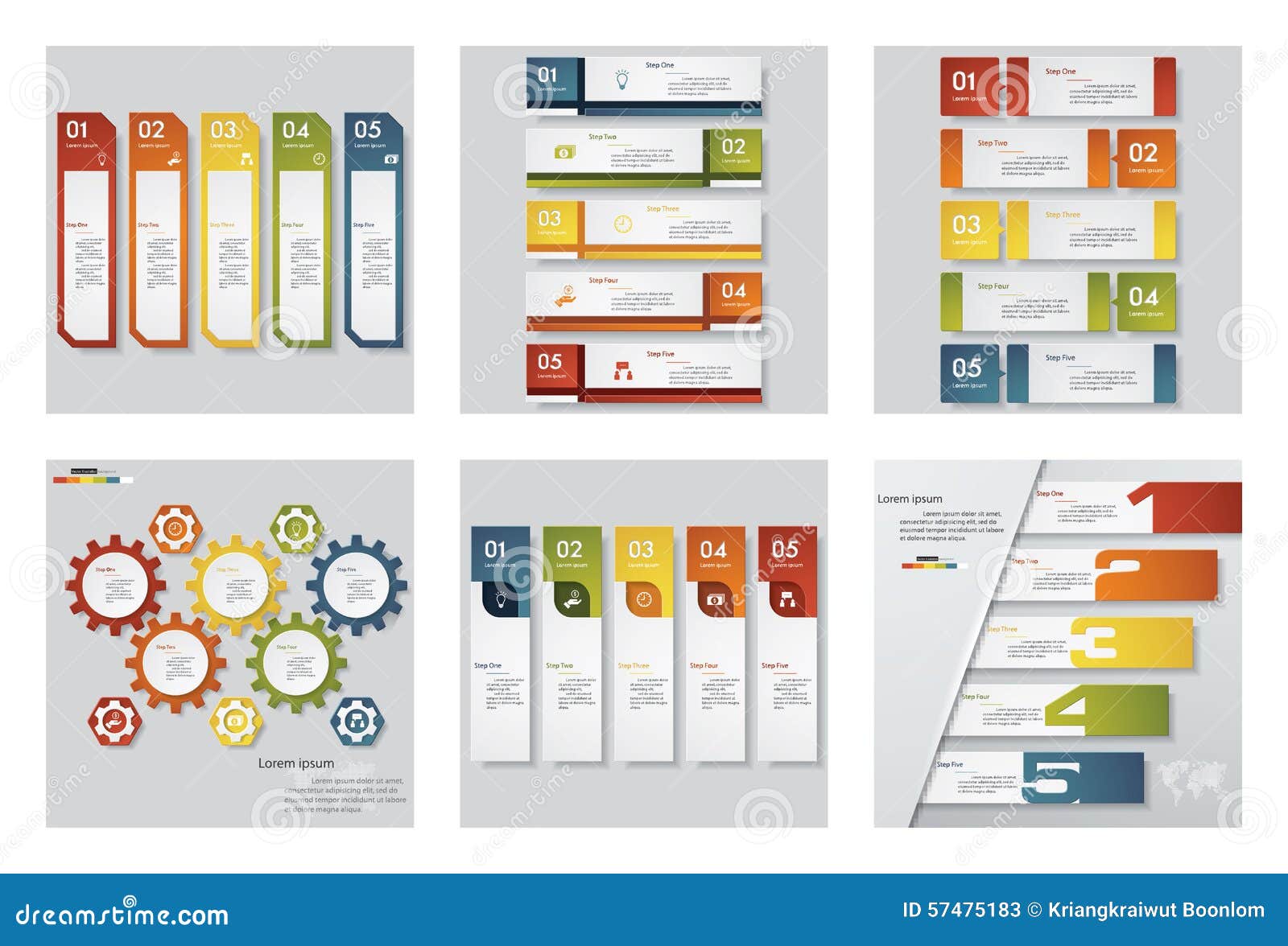 Collection of 6 Design Template/graphic or Website Layout. Vector ...