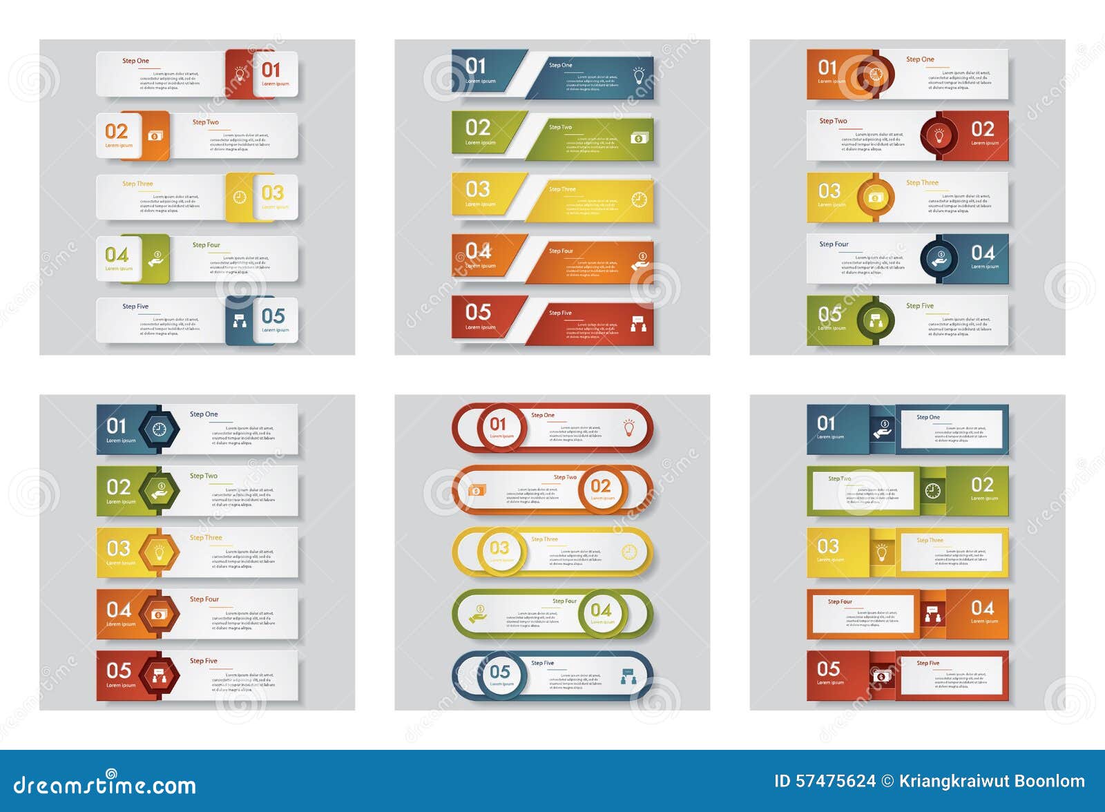 Collection of 6 Design Template/graphic or Website Layout. Vector ...