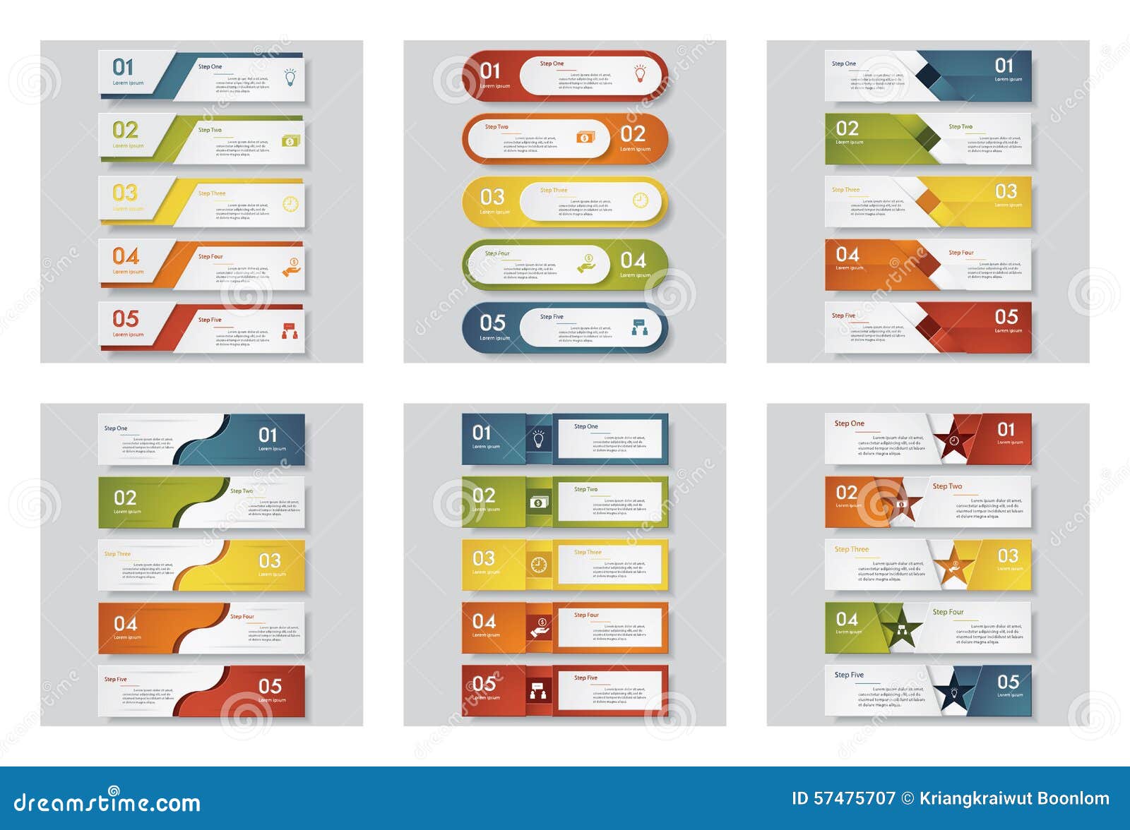 Collection of 6 Design Template/graphic or Website Layout. Vector ...