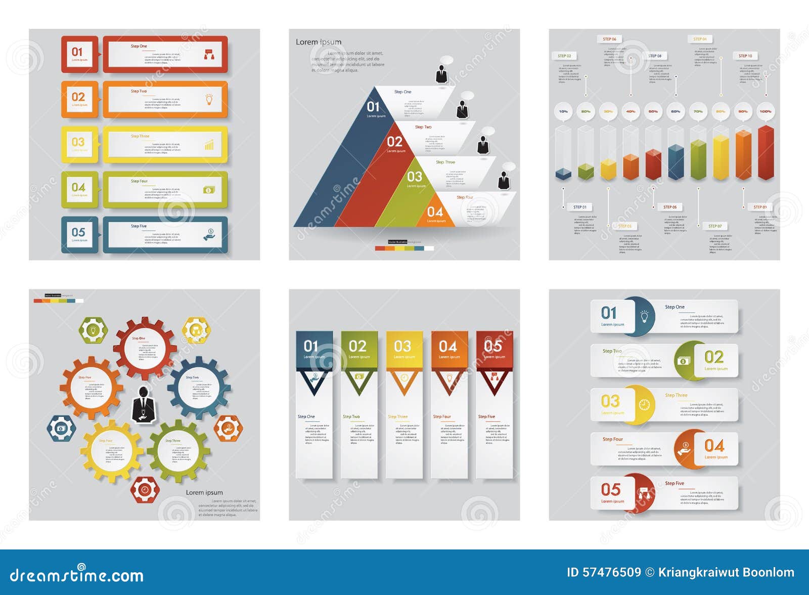 Collection of 6 Design Template/graphic or Website Layout. Vector ...