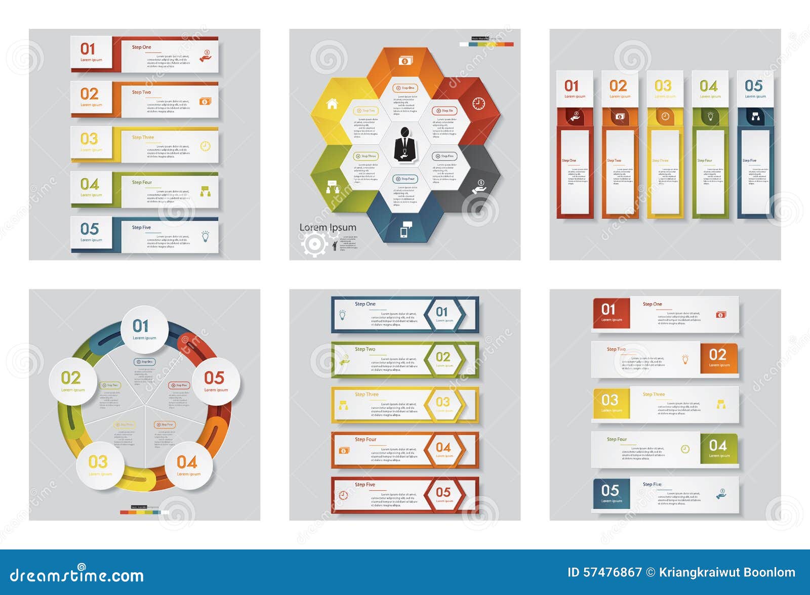 Collection of 6 Design Template/graphic or Website Layout. Vector ...