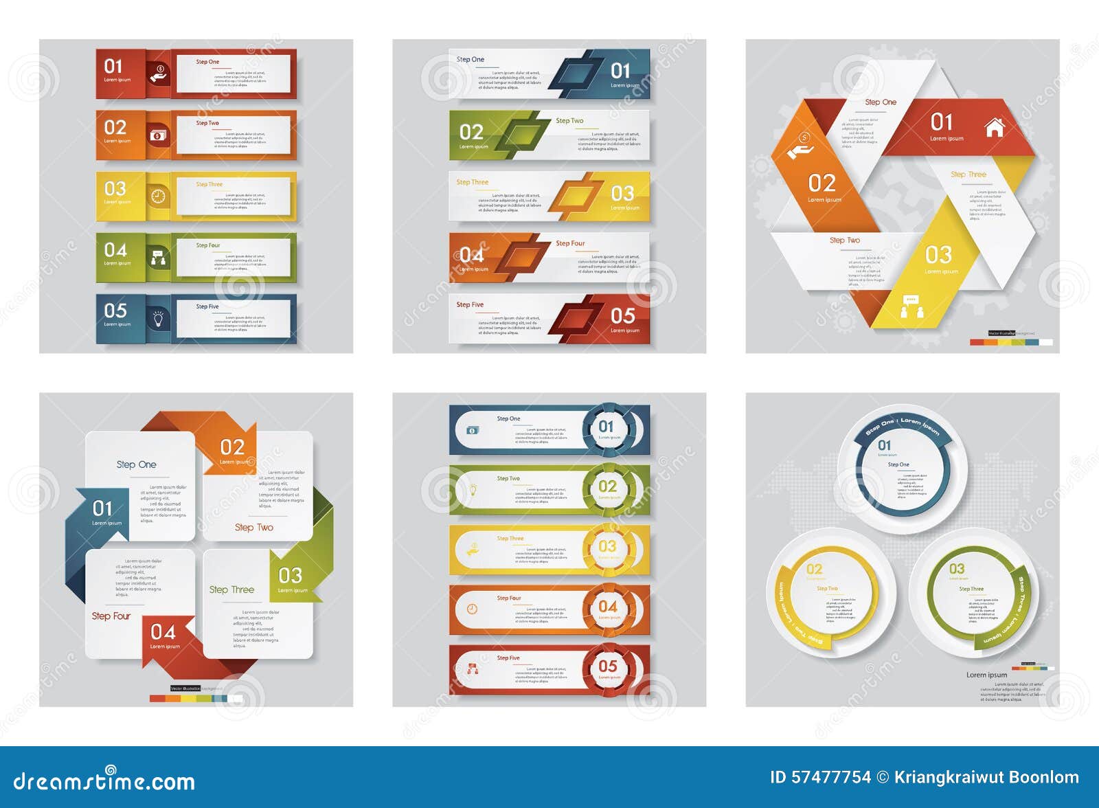 Collection of 6 Design Template/graphic or Website Layout. Vector ...
