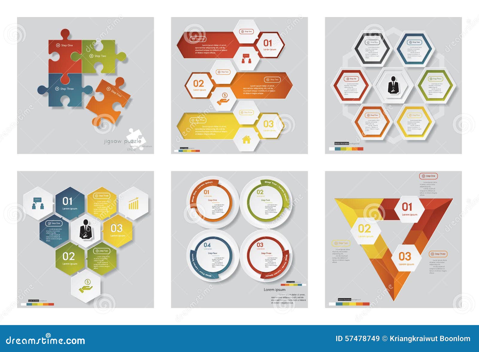 Collection of 6 Design Template/graphic or Website Layout. Vector ...