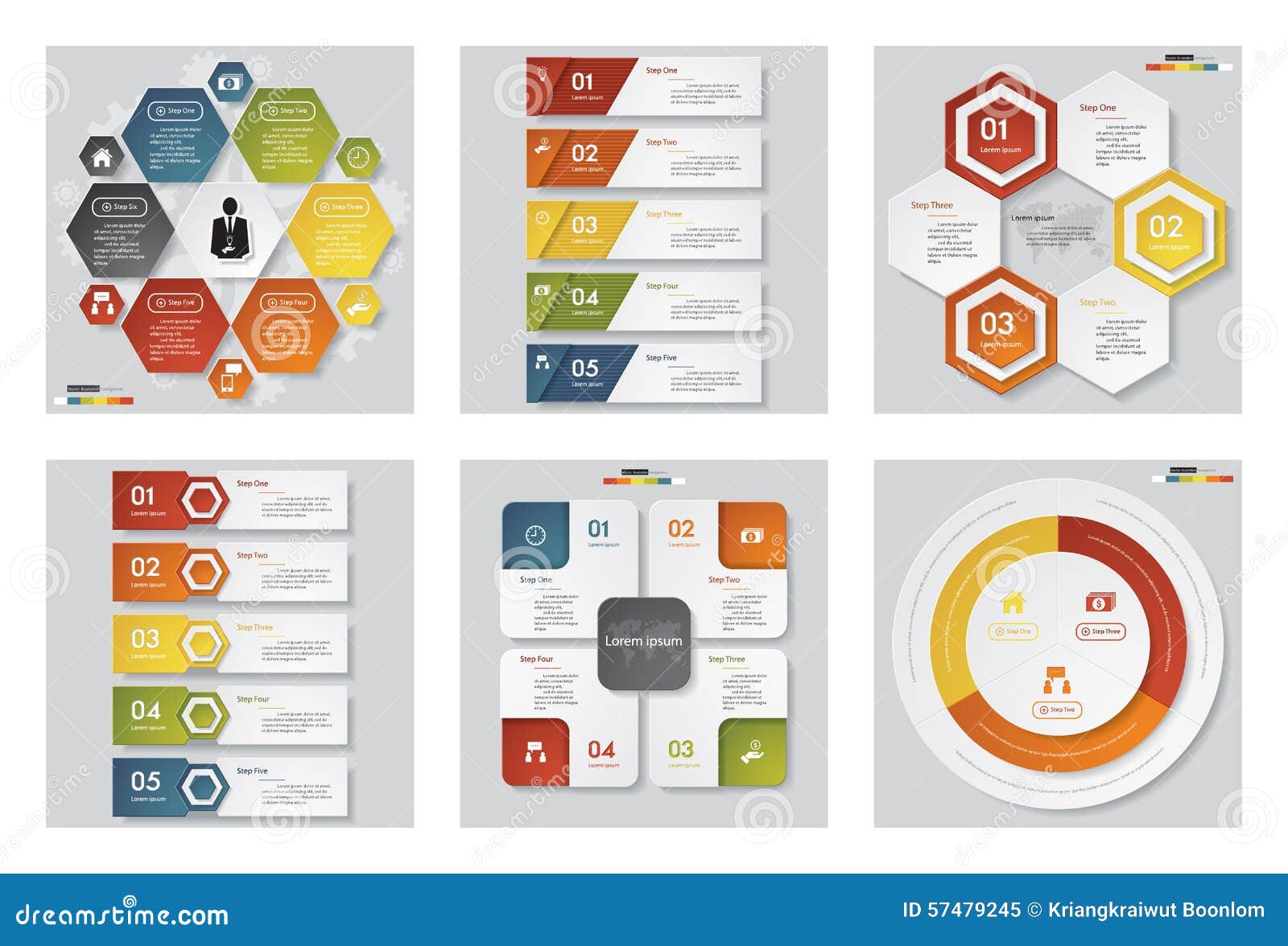 Collection of 6 Design Template/graphic or Website Layout. Vector ...