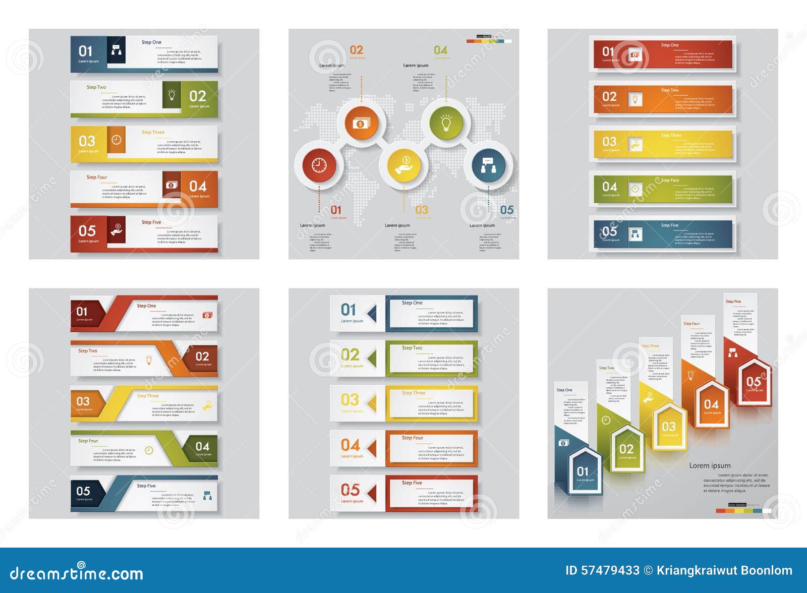 Collection of 6 Design Template/graphic or Website Layout. Vector ...