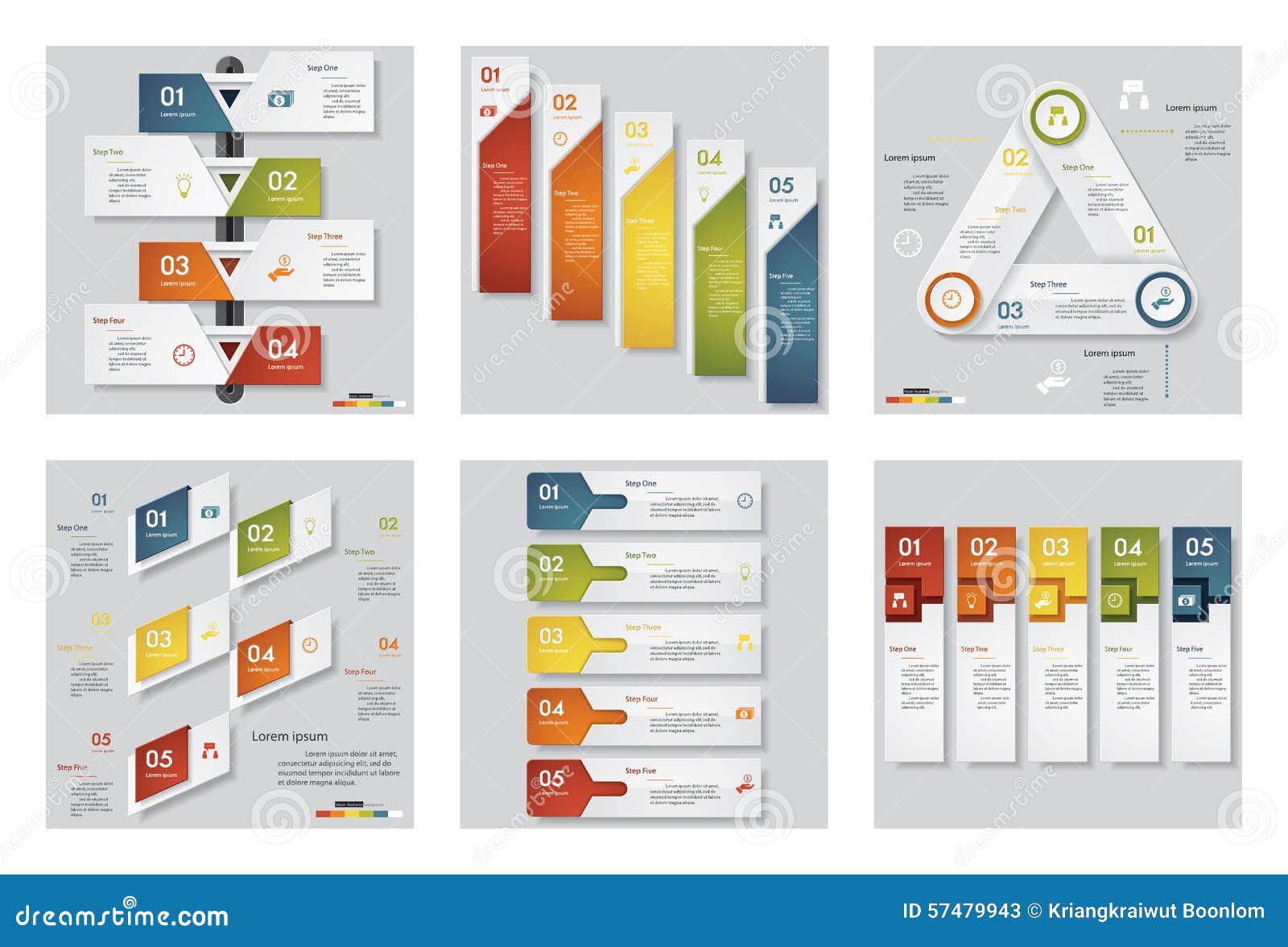 Collection of 6 Design Template/graphic or Website Layout. Vector ...