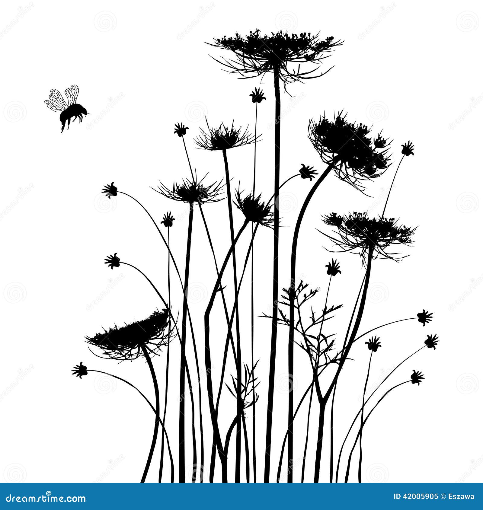 Collection for Designers, Meadow in Summertime, Pl Stock Vector ...