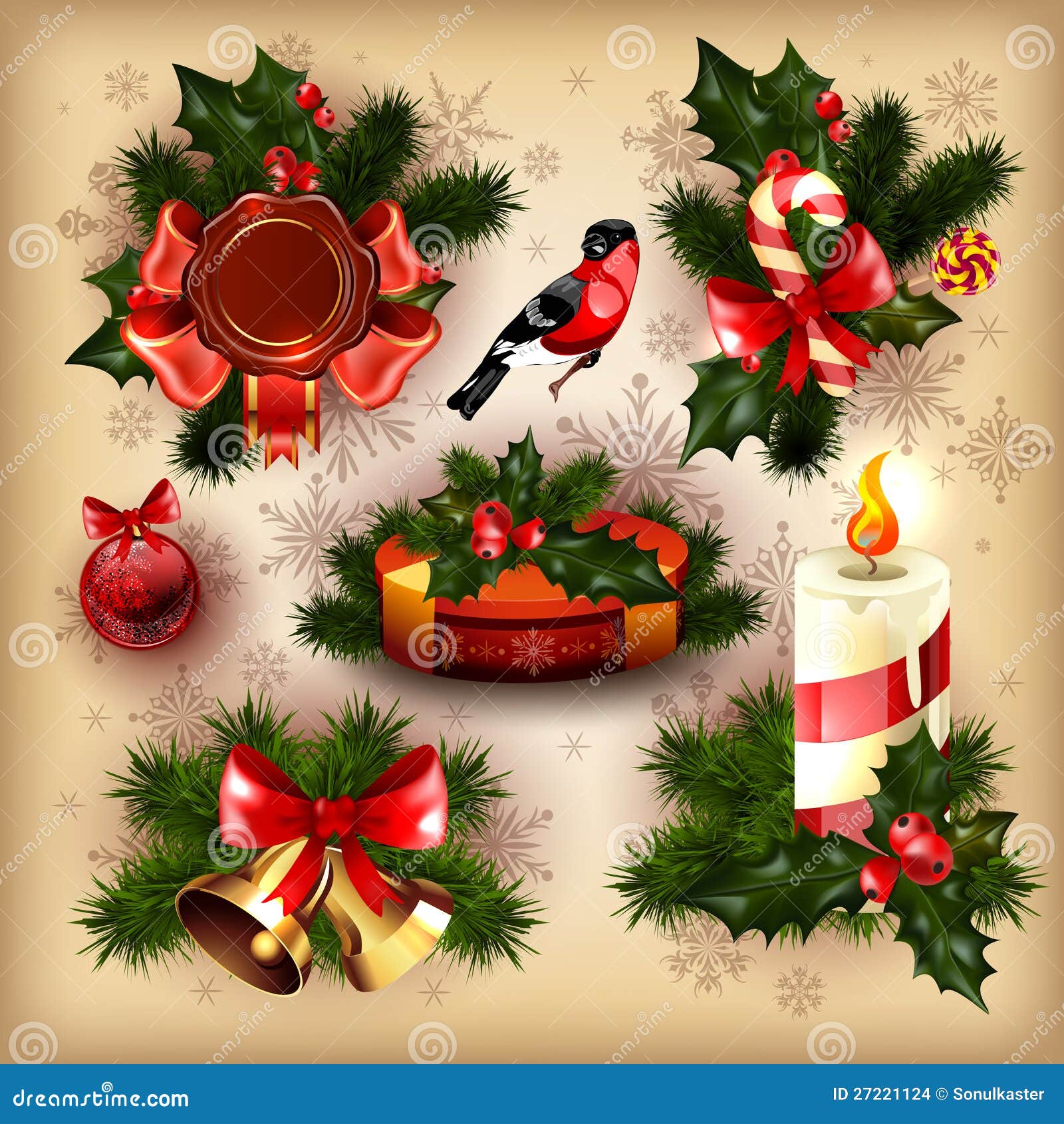 Collection of Designs on Christmas Theme Stock Vector - Illustration of ...