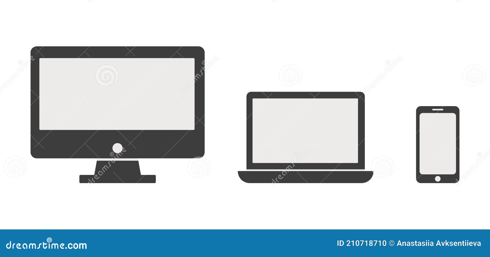 Collection of Desktop Computer , Laptop Tablet and Smartphone Icons ...