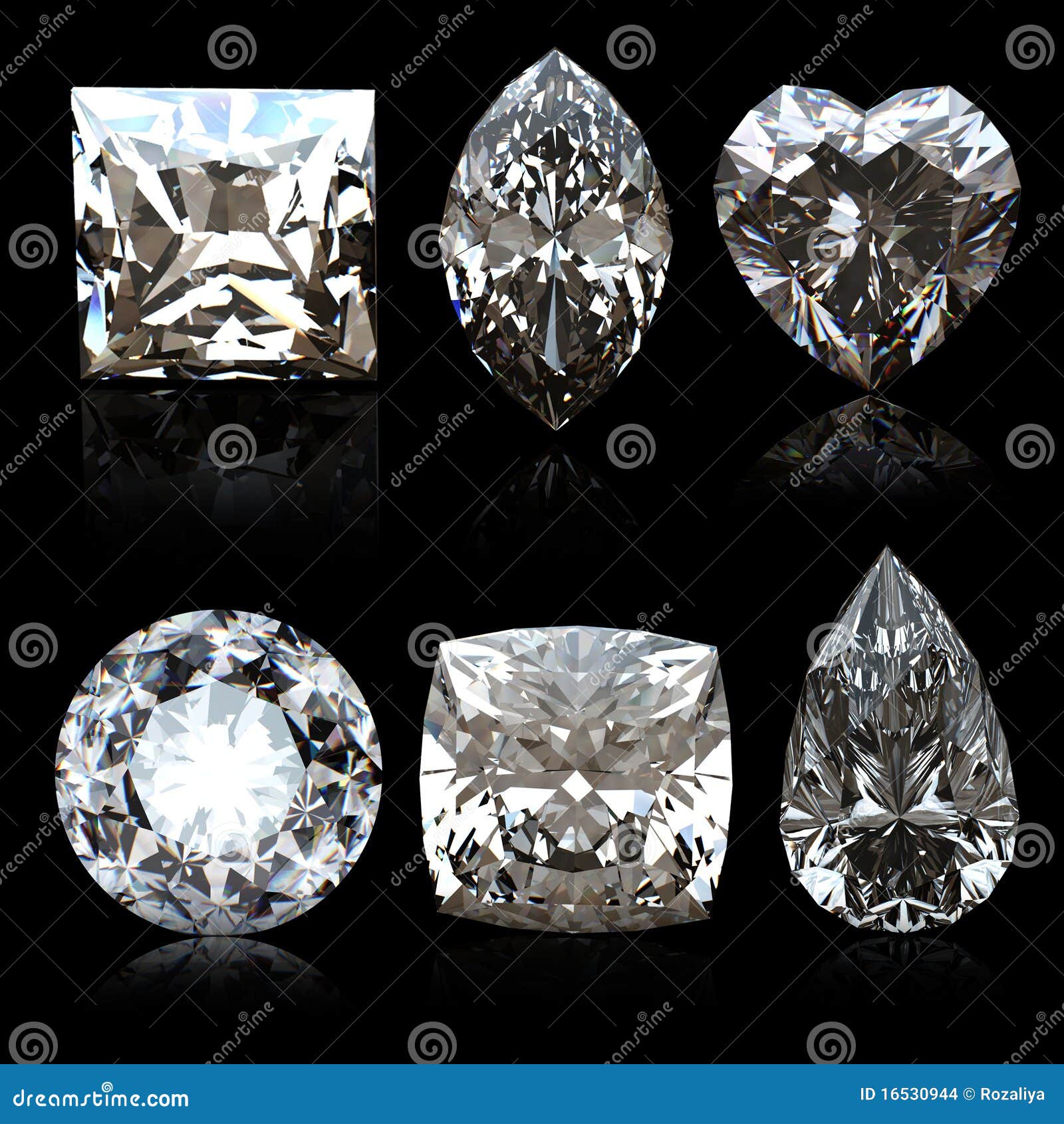 Collection Diamonds Diferent Shapes Stock Illustration - Illustration ...