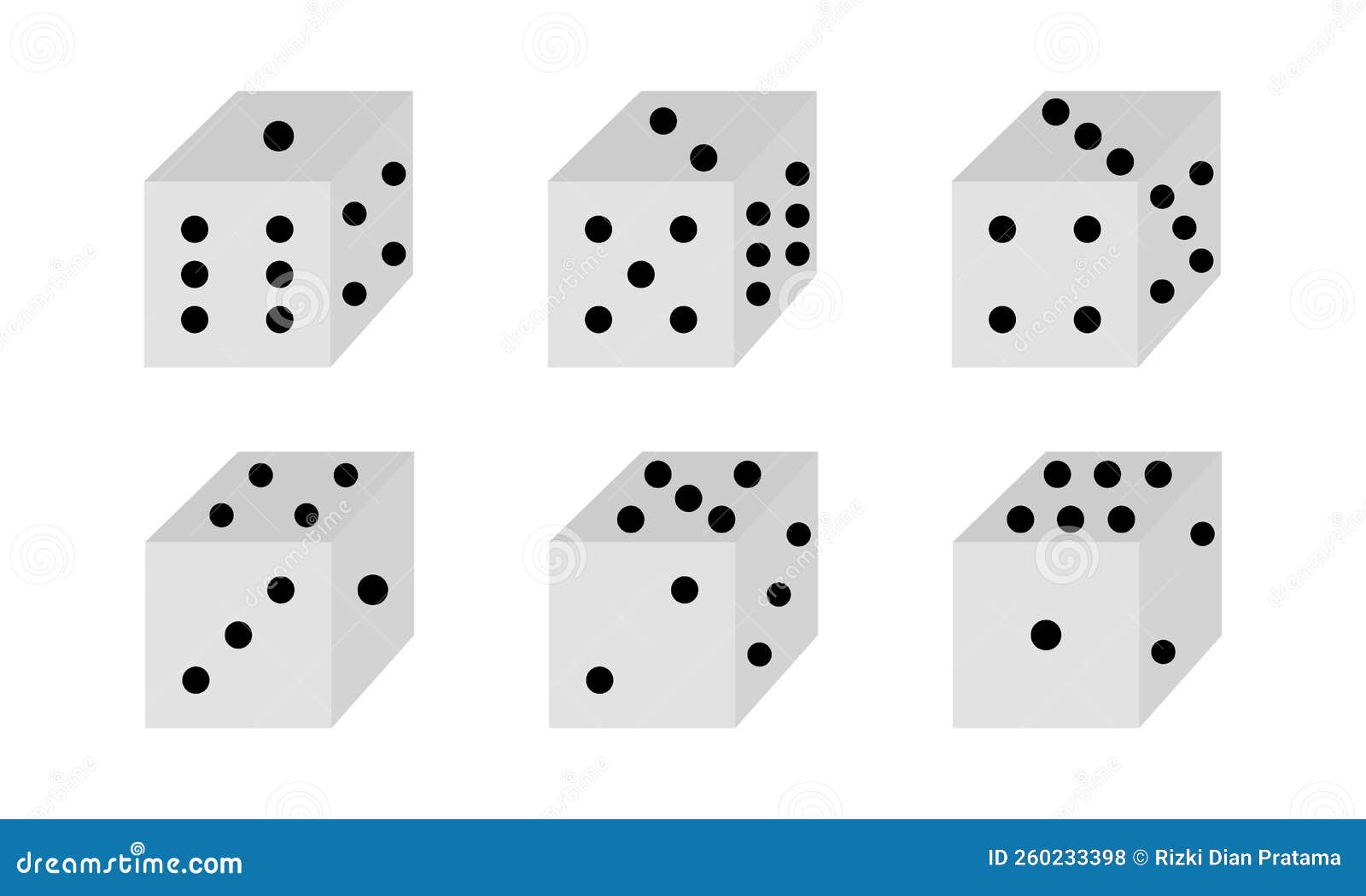 A Collection of Dice Illustrations Stock Vector - Illustration of ...