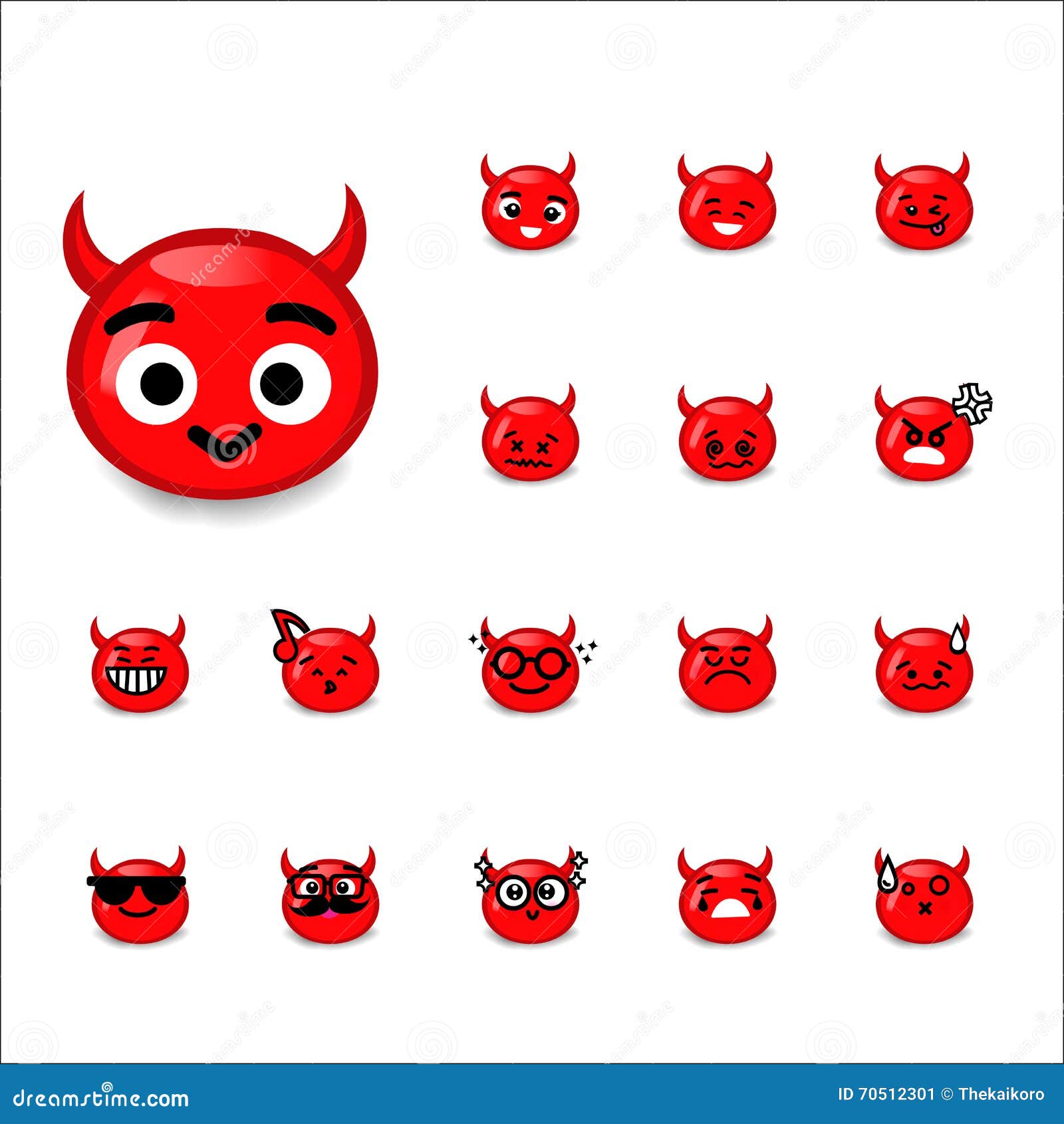 Collection Of Difference Emoticon Devil Cartoon On Whit | CartoonDealer ...