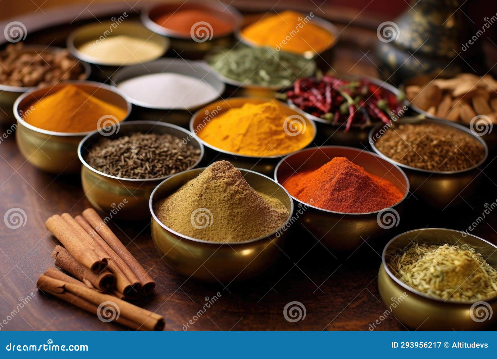 A Collection of Different Arabic Spices in Small Containers Stock Image ...