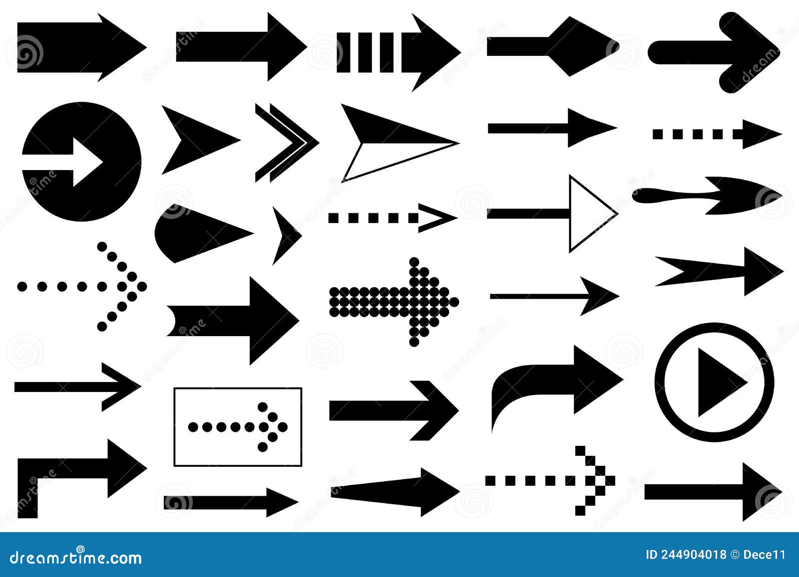 Collection of Different Arrows Stock Vector - Illustration of arrow ...