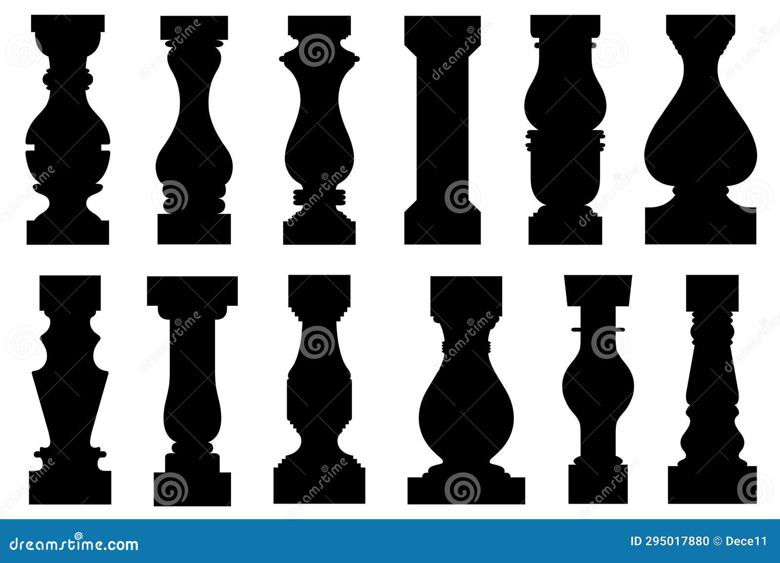 Balusters Column Fence Set Cartoon Vector | CartoonDealer.com #288762165